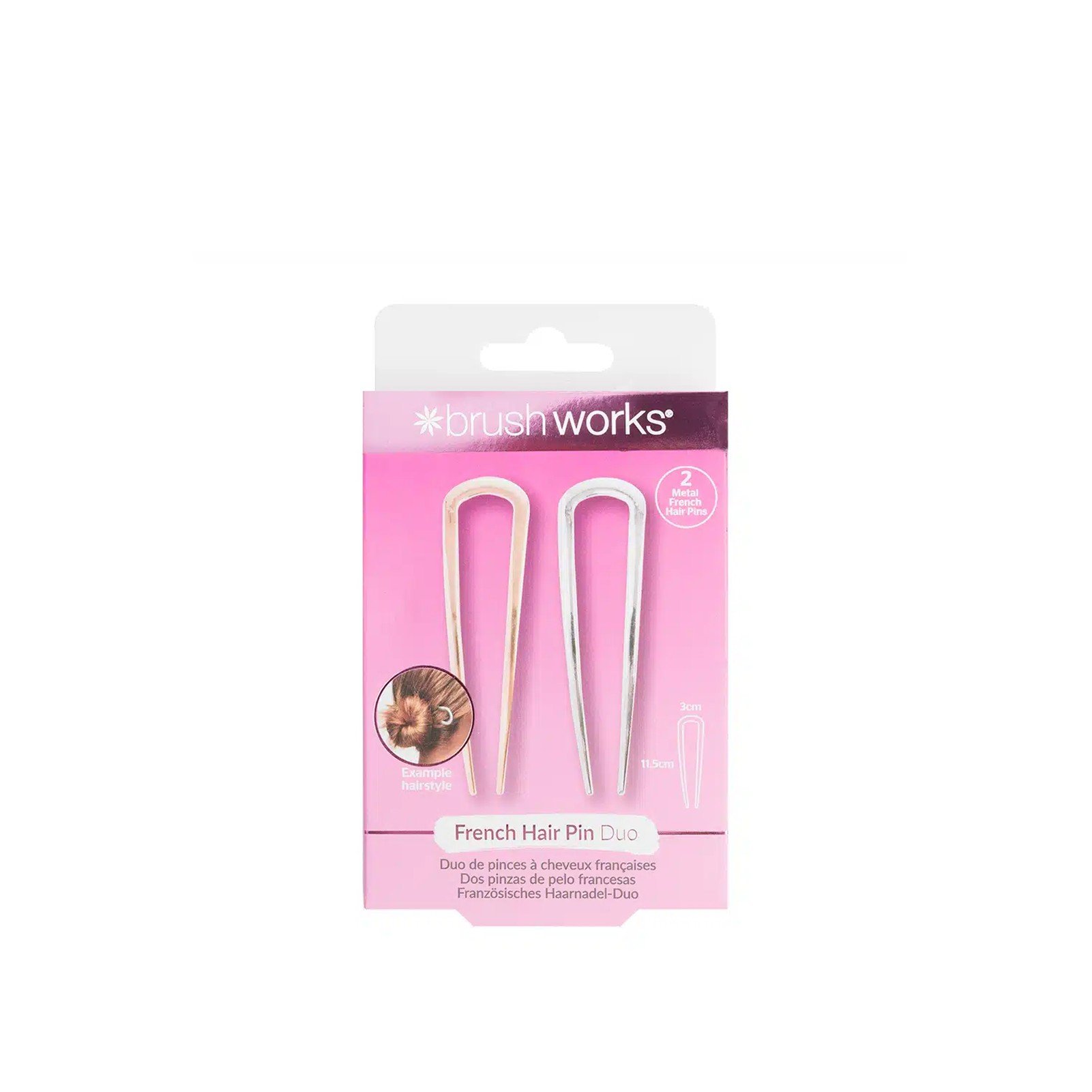 Brushworks French Hair Pin Duo Gold & Silver x2 عُمان