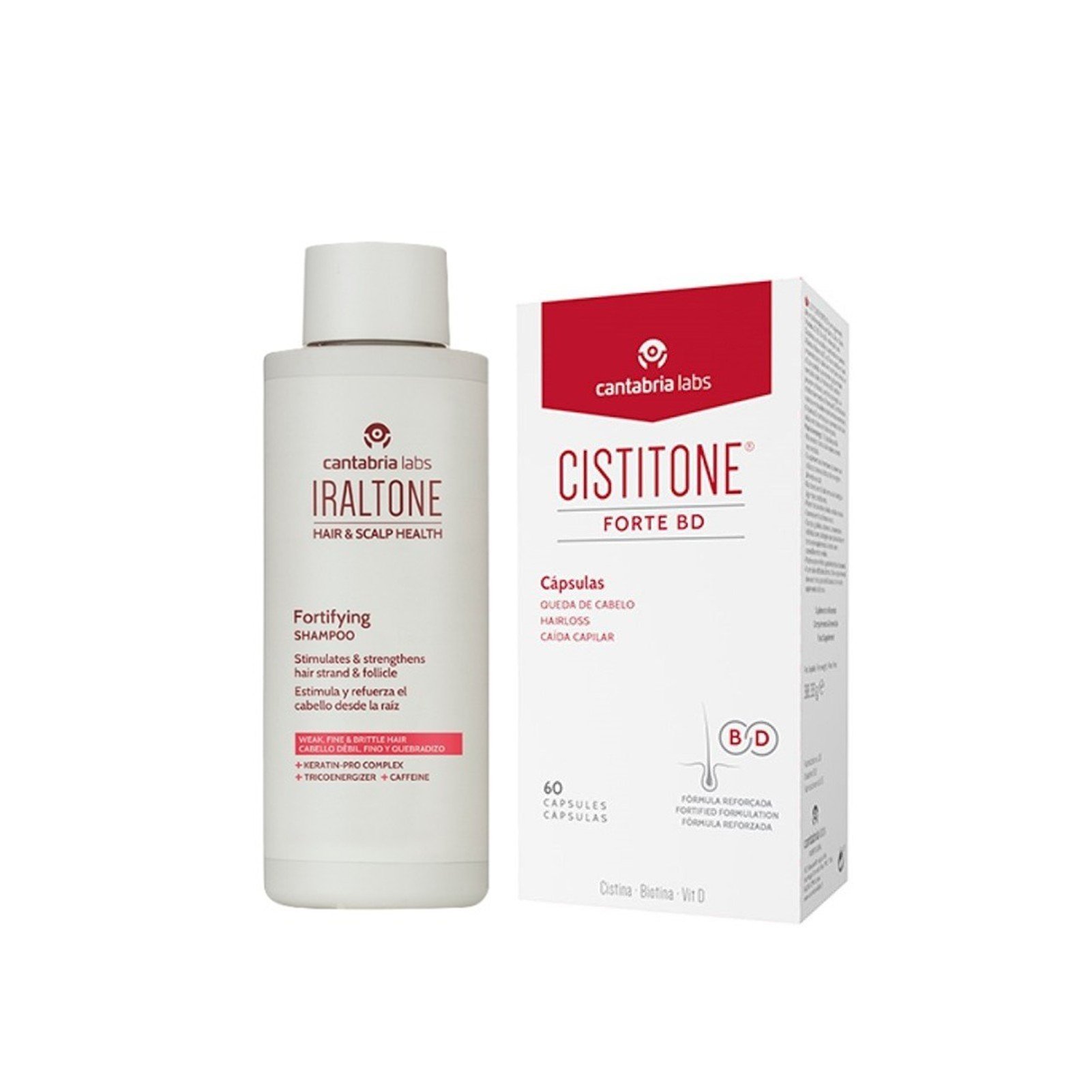 Cistitone Forte BD Hair Loss Capsules x60 + Iraltone Fortifying Shampoo ...