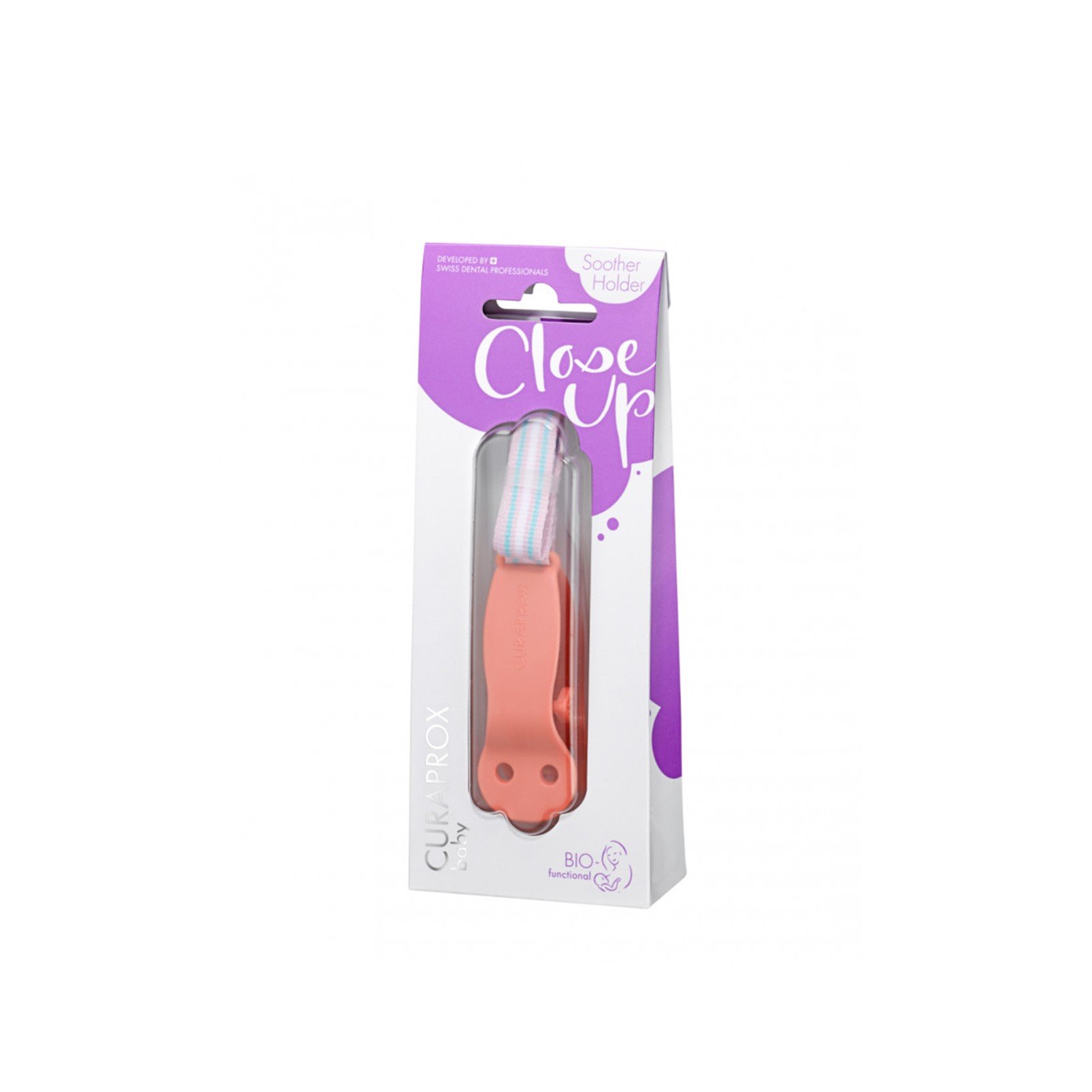 Curaprox Baby Close Up Soother Holder Coral USA