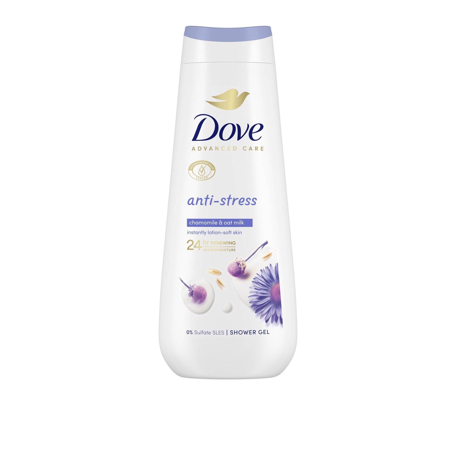 Dove Advanced Care Anti-Stress 24h Chamomile & Oat Milk Shower Gel ...