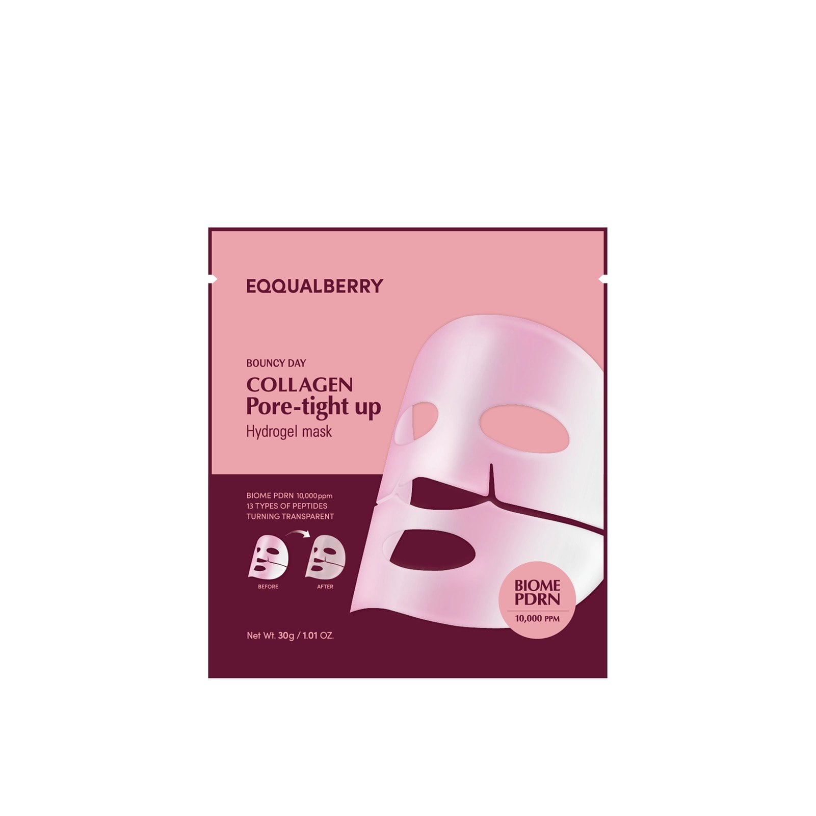 Eqqualberry Bouncy Day Collagen Pore-Tight Up Hydrogel Mask 30g Moçambique