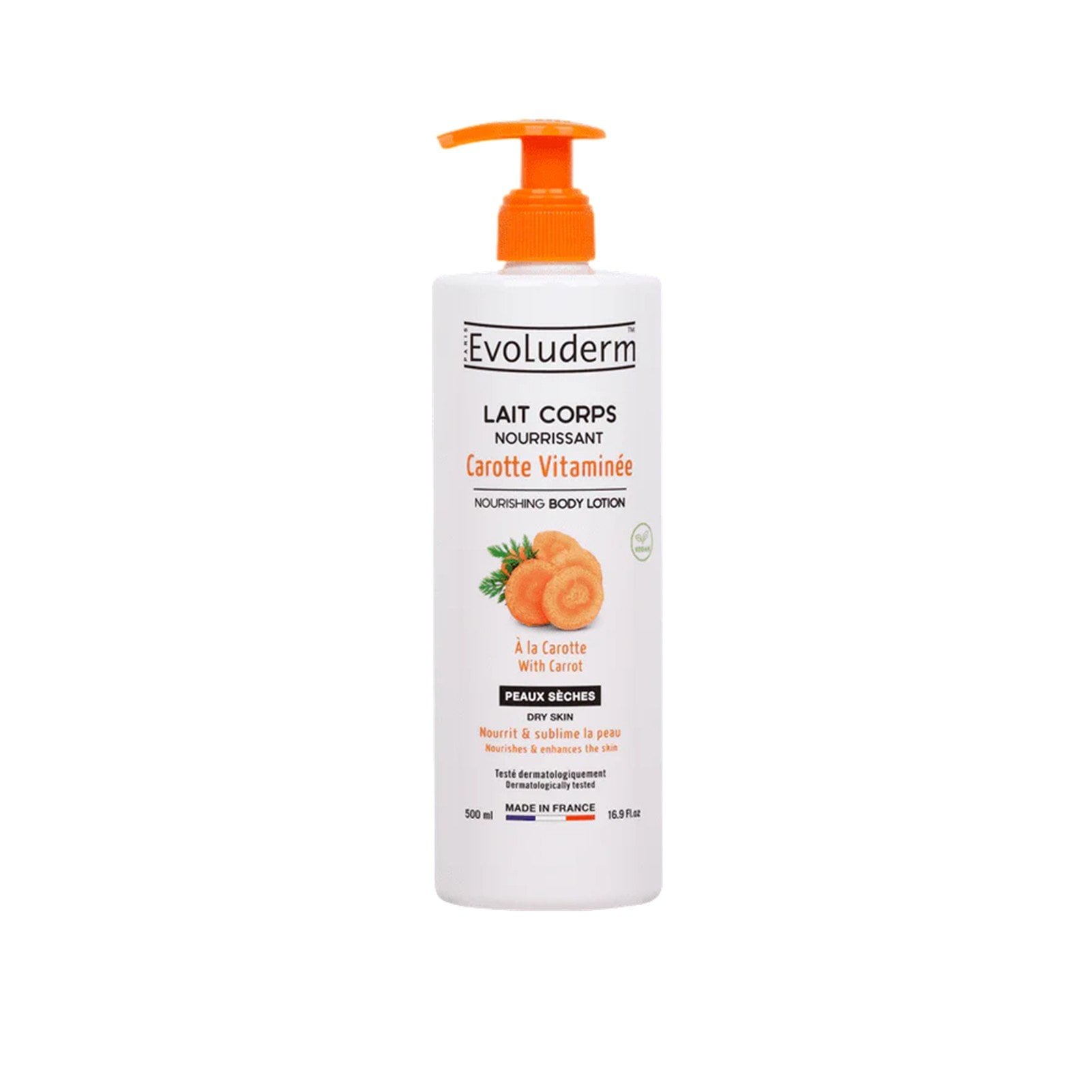 Evoluderm Carotte Vitaminée Nourishing Body Lotion 500ml (16.9floz) USA