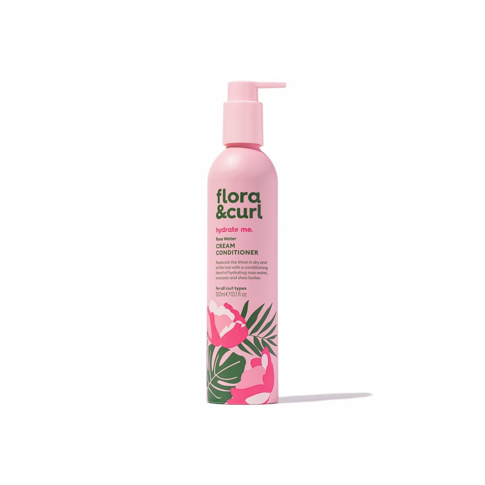 Flora & Curl hydrate me. Rose Water Cream Conditioner 300ml (10.1floz) USA