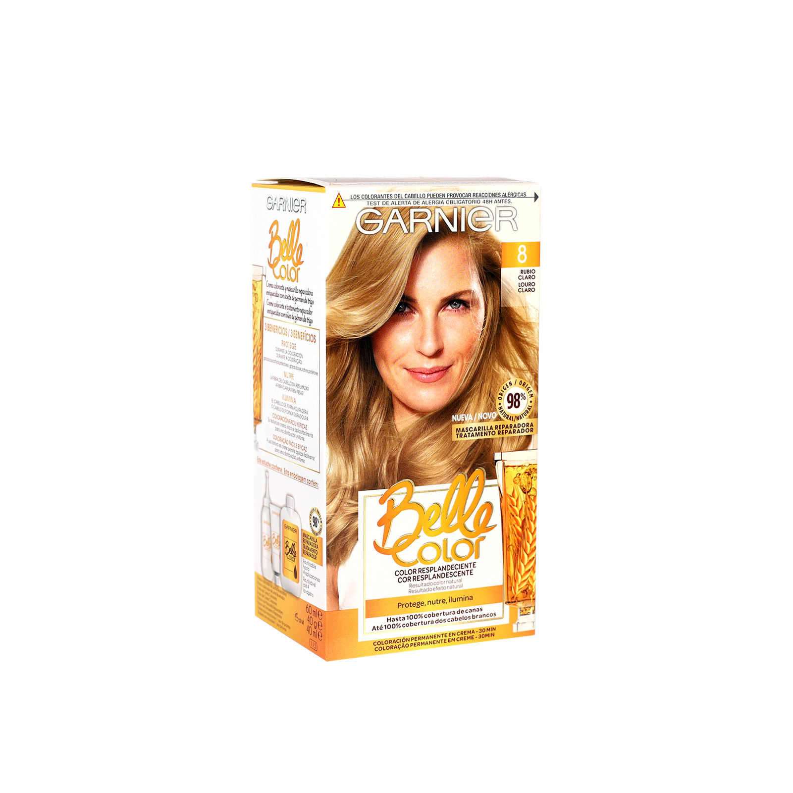 Garnier Belle Color Permanent Hair Dye 8 Light Blonde USA