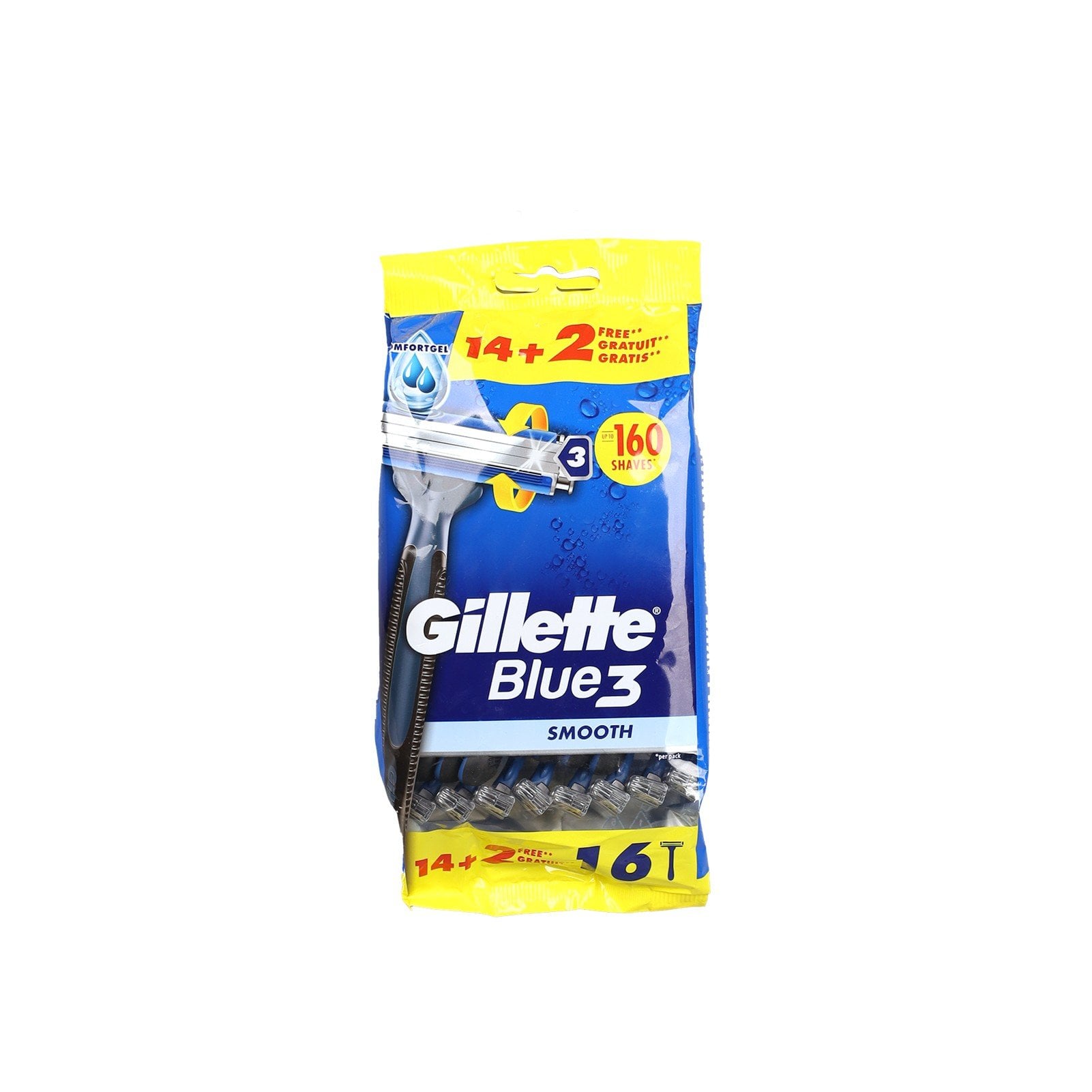 Gillette Blue3 Smooth Disposable Razors x16 USA