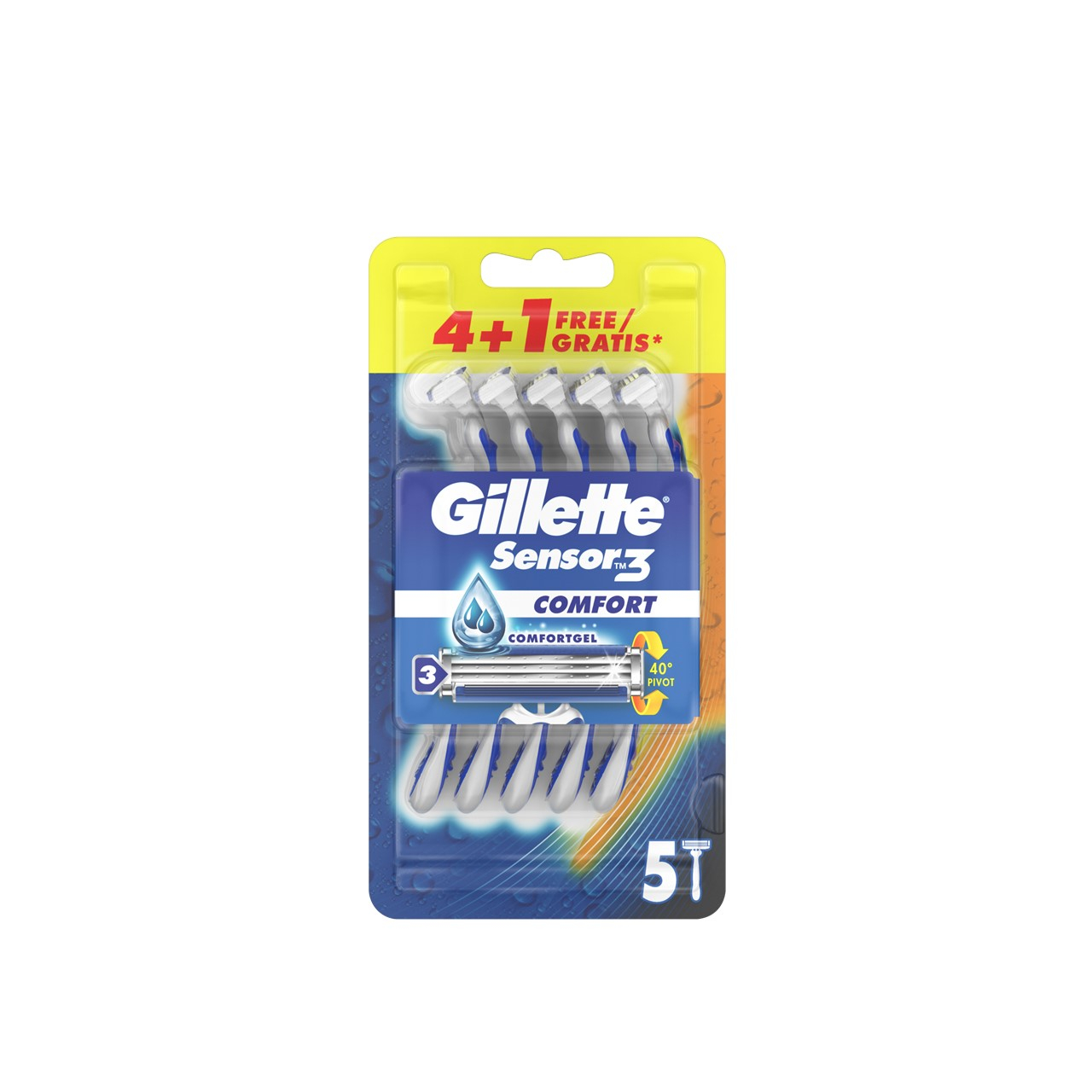 Gillette Sensor3 Comfort Disposable Razors x5 USA