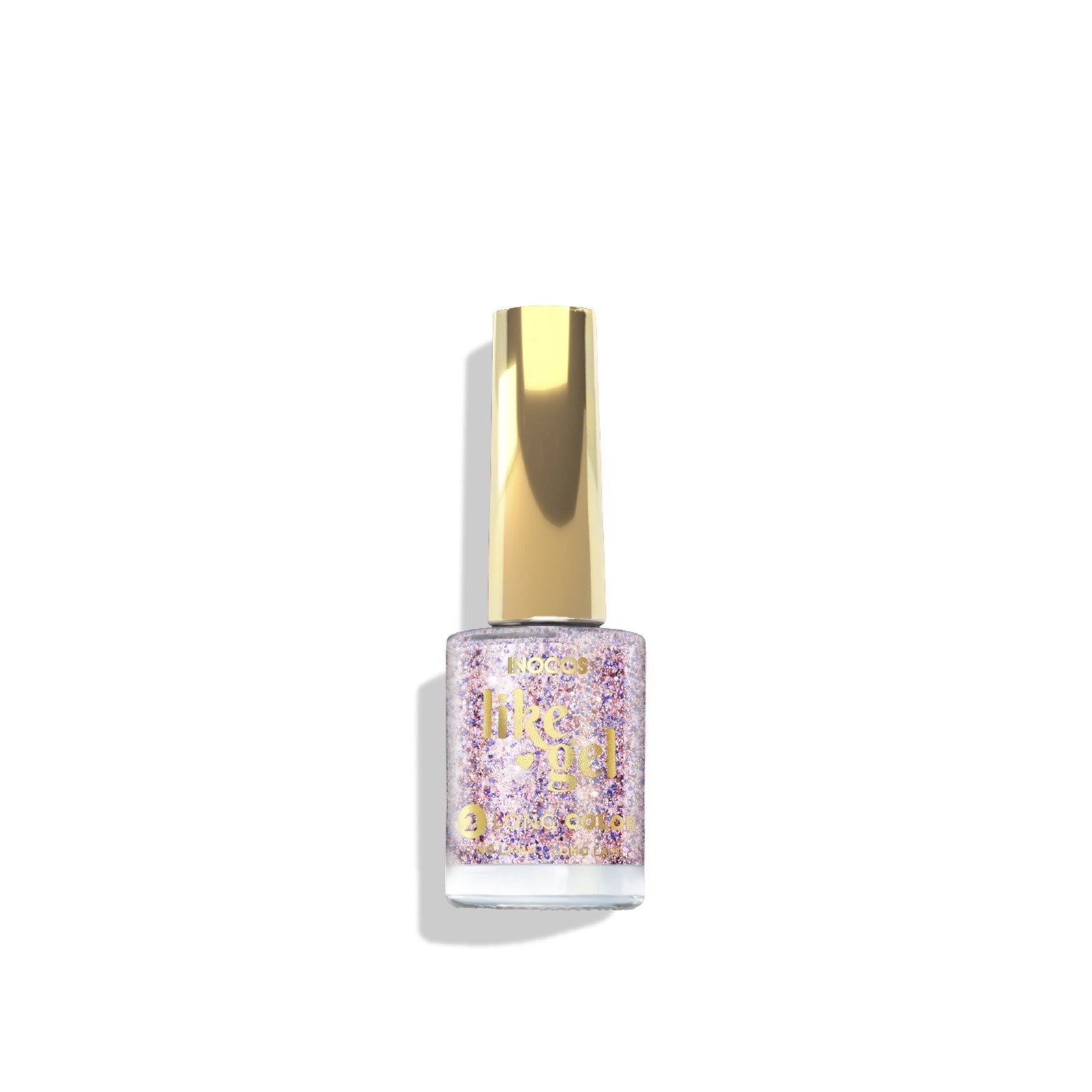 INOCOS Like Gel 2 Long Color Nail Polish 138 Champagne Blue Glitter ...
