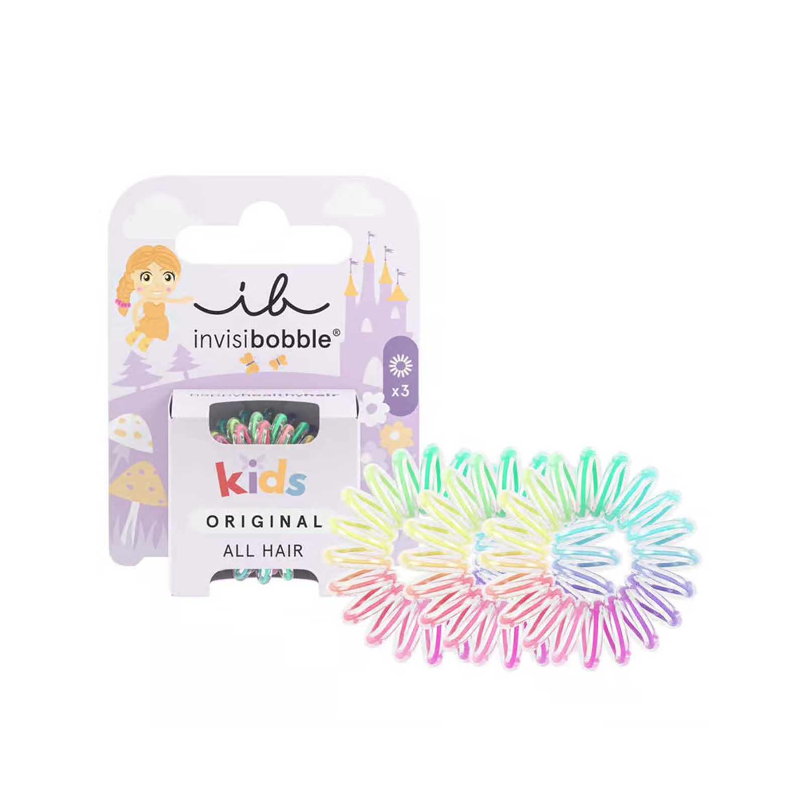 invisibobble Kids Original Hair Spiral Magic Rainbow x3 USA