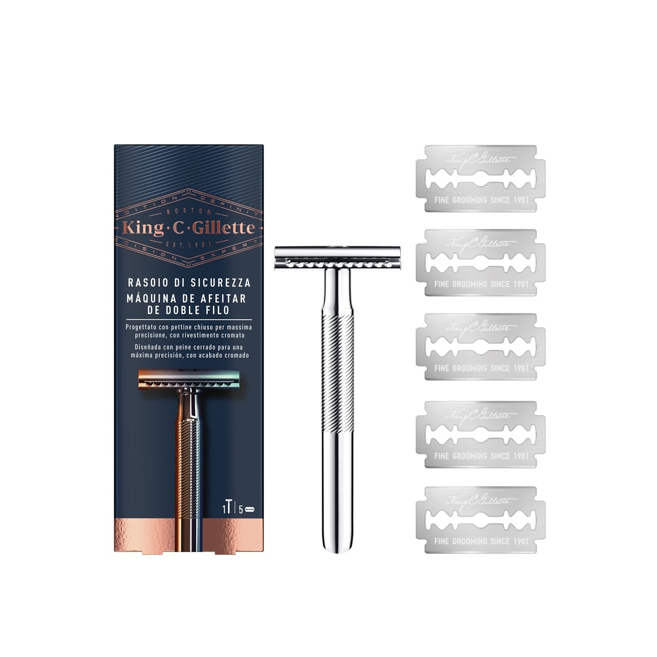 King C. Gillette Double Edge Safety Razor + 5 Razor Blades Pakistan