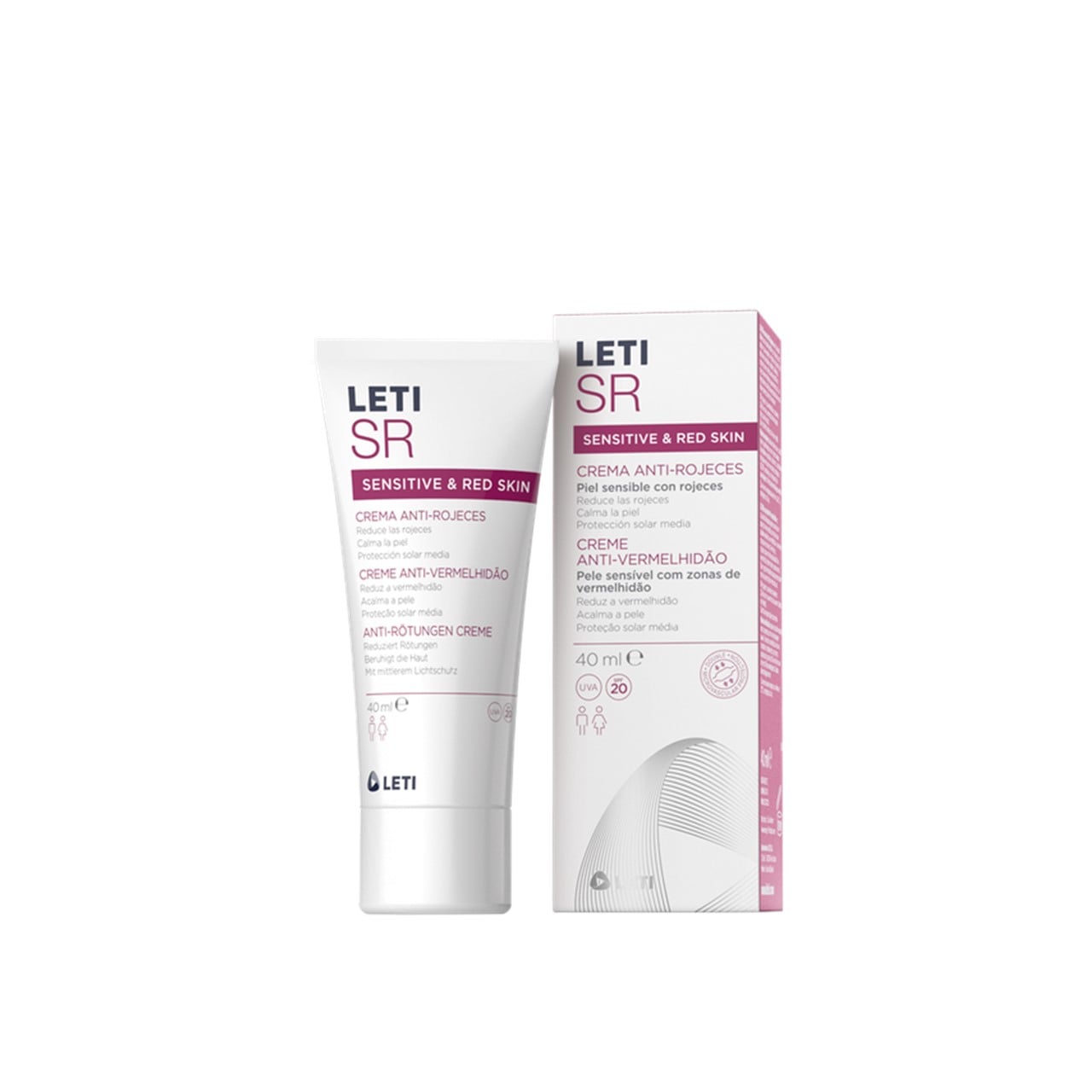 LETI SR Sensitive & Red Skin Anti-Redness Cream SPF20 40ml (1.35fl oz) USA