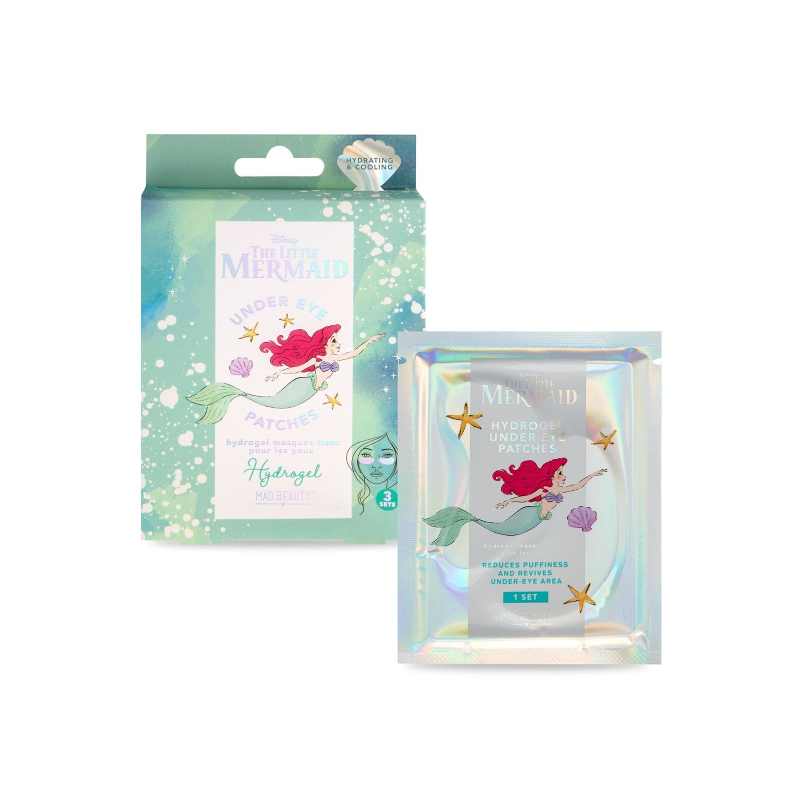 Mad Beauty Disney Little Mermaid Hydrogel Under Eye Patches x3 USA