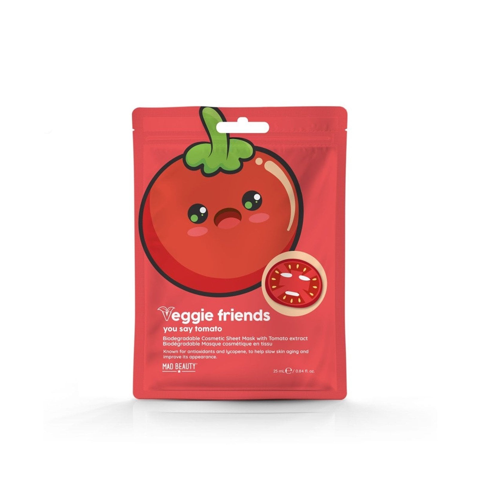 Mad Beauty Veggie Friends Sheet Face Mask Tomato 25ml South Korea