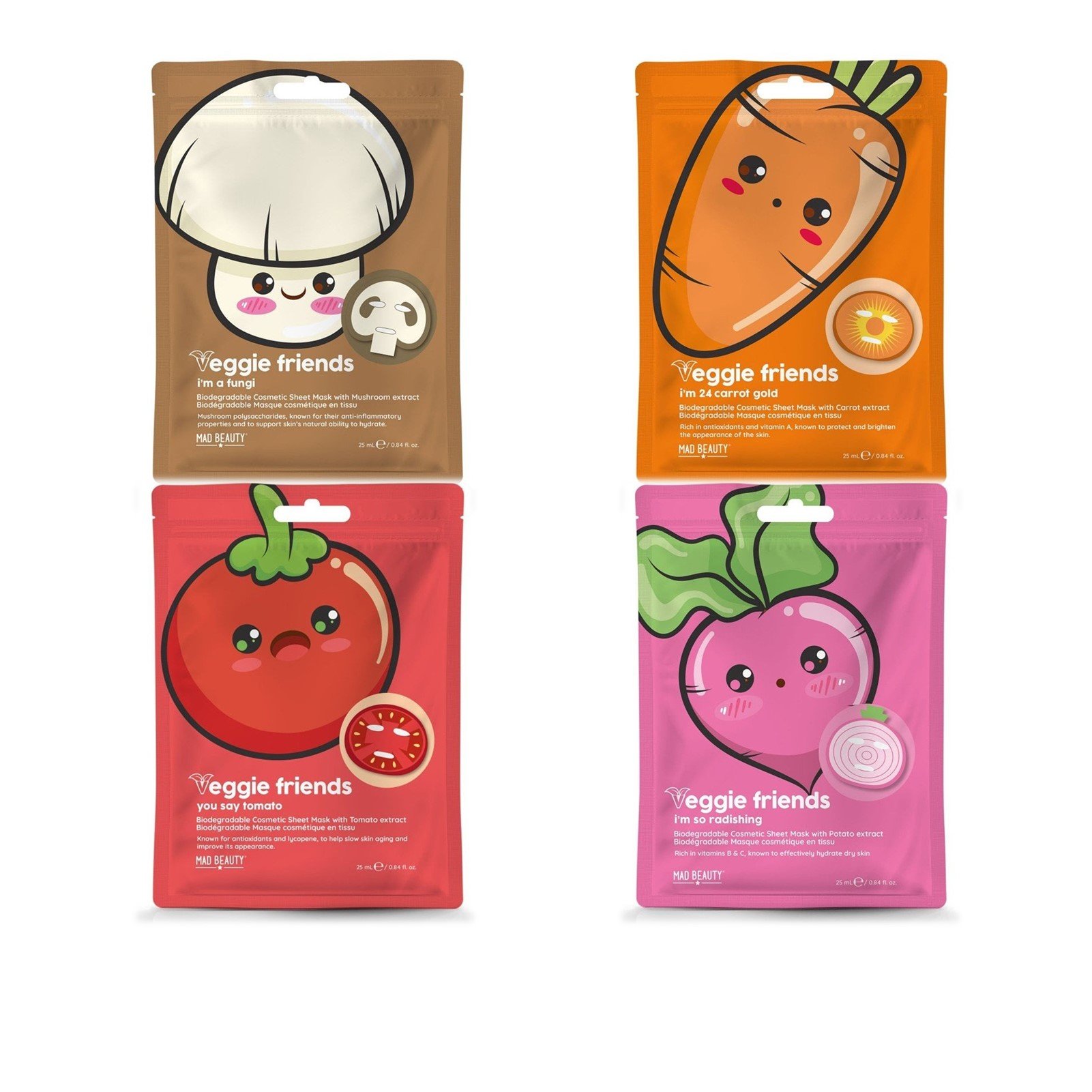Mad Beauty Veggie Friends Sheet Face Mask South Korea