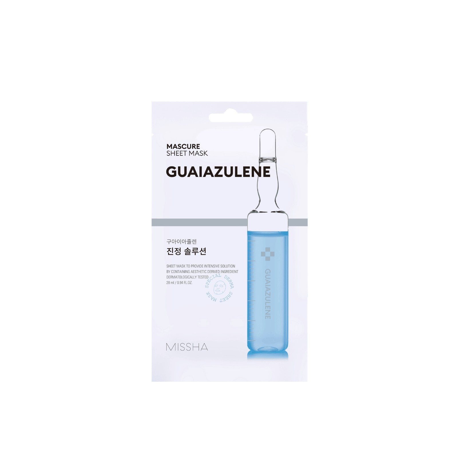 Missha Mascure Calming Solution Guaiazulene Sheet Mask 28ml Netherlands