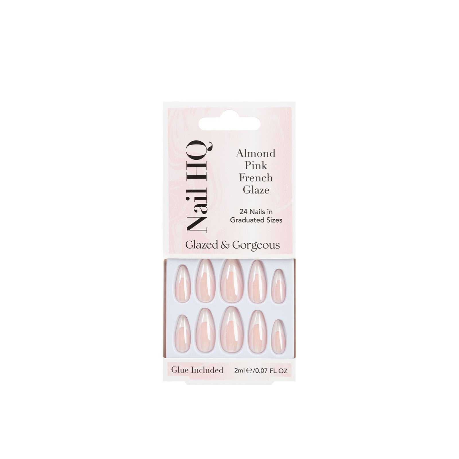 Nail HQ Almond Pink French Glaze Nails x24 Angola