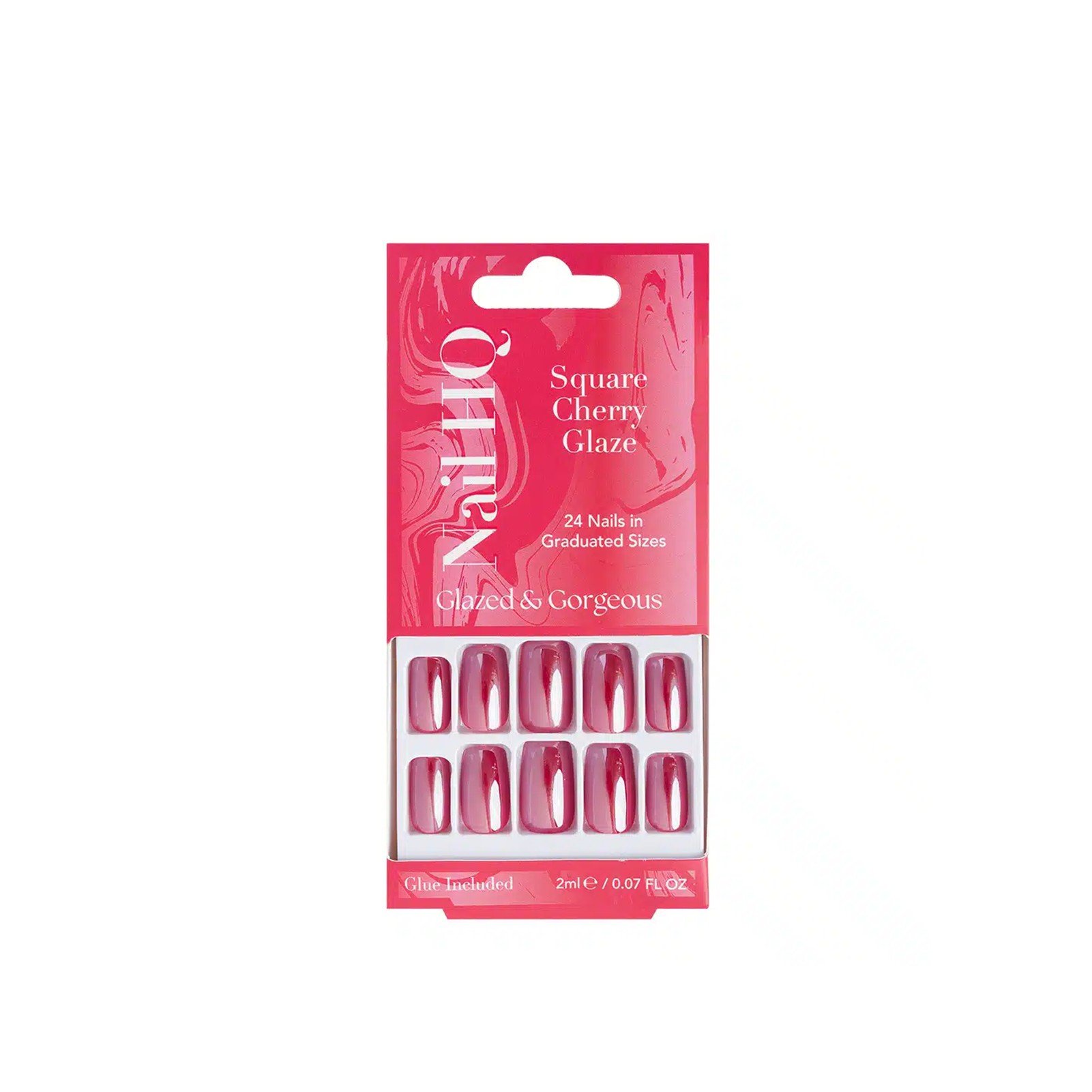 Nail HQ Glazed & Gorgeous Square Cherry Glaze Nails x24 Portugal