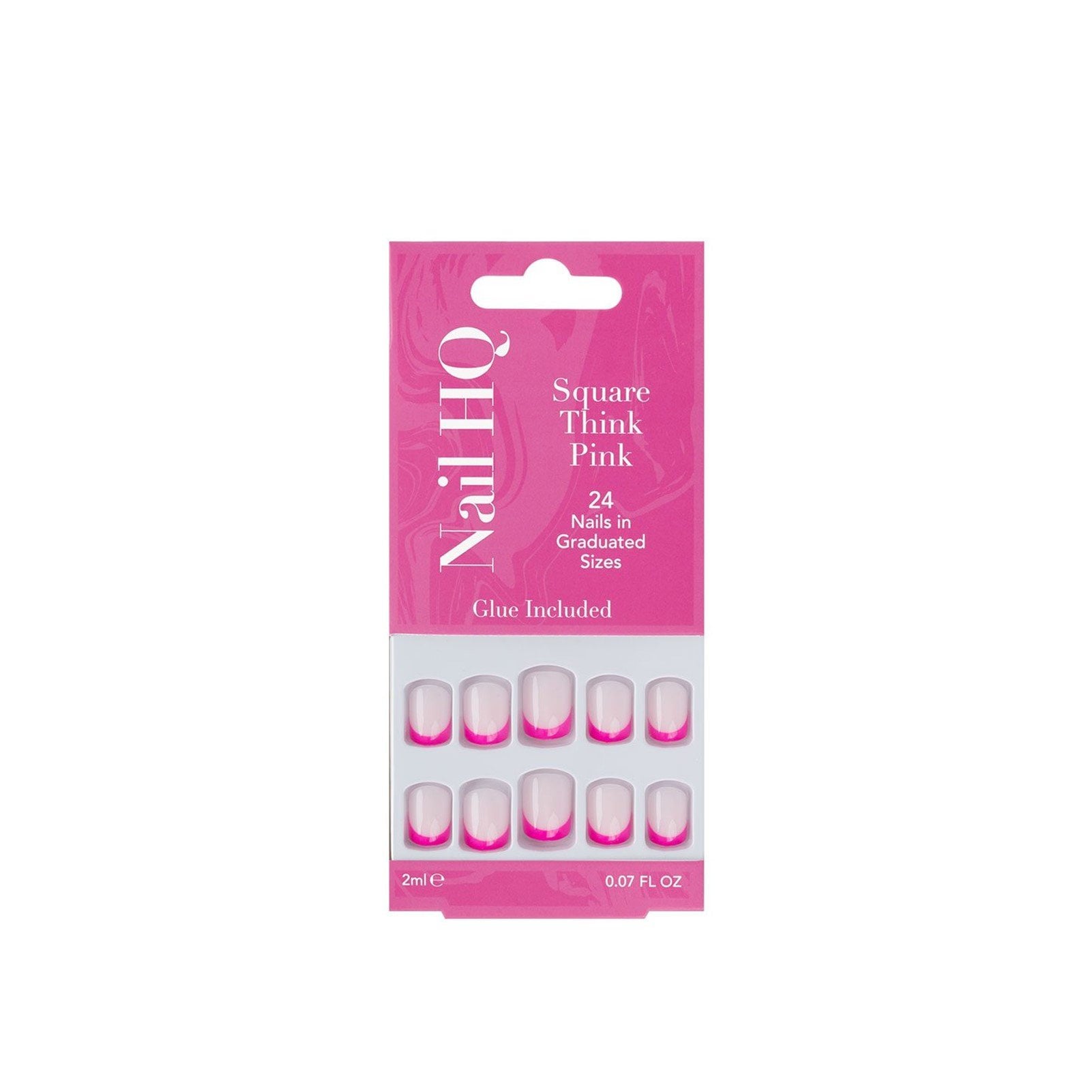 Nail HQ Square Think Pink Nails x24 USA