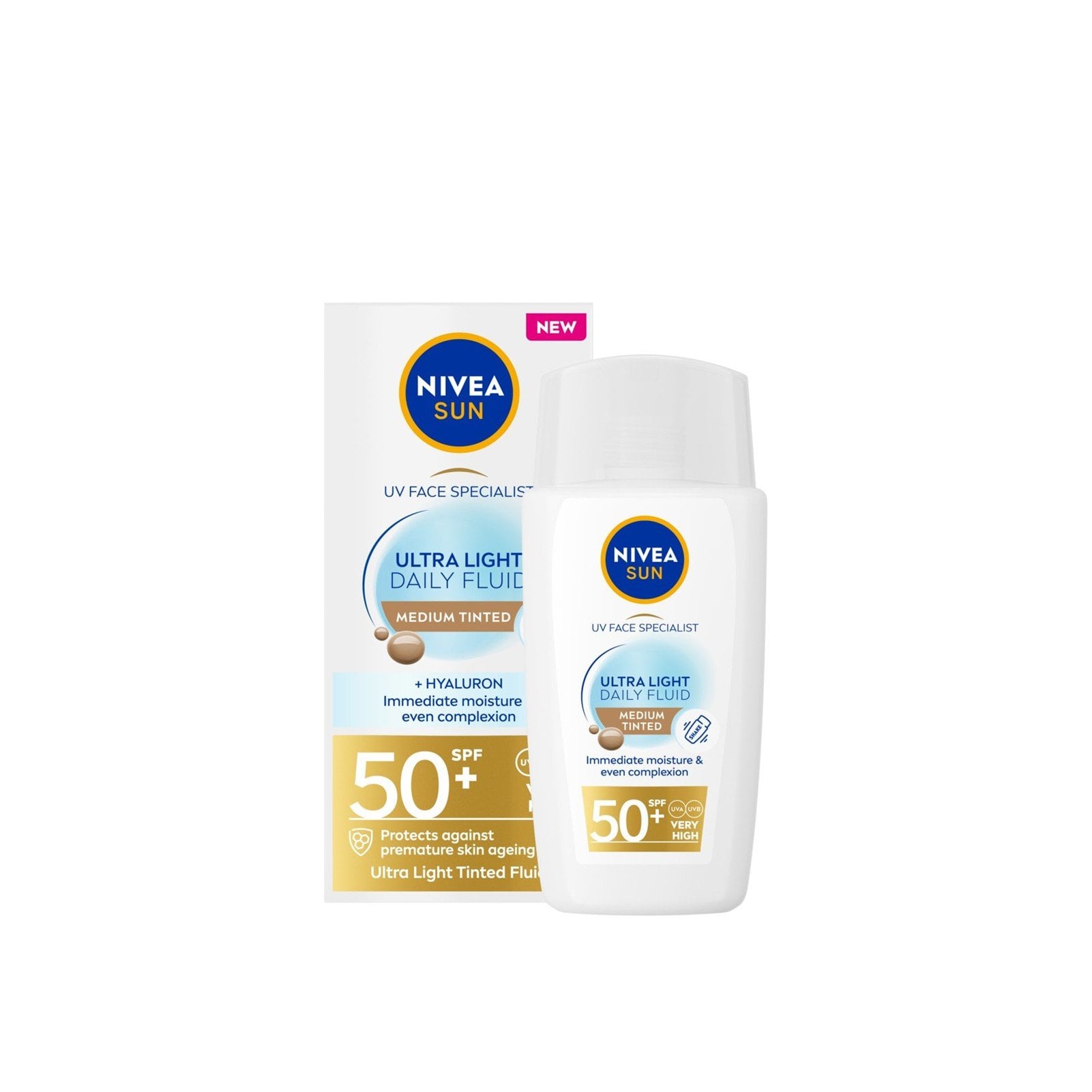 Nivea Sun UV Face Specialist Ultra Light Daily Fluid SPF50+ Medium 40ml ...