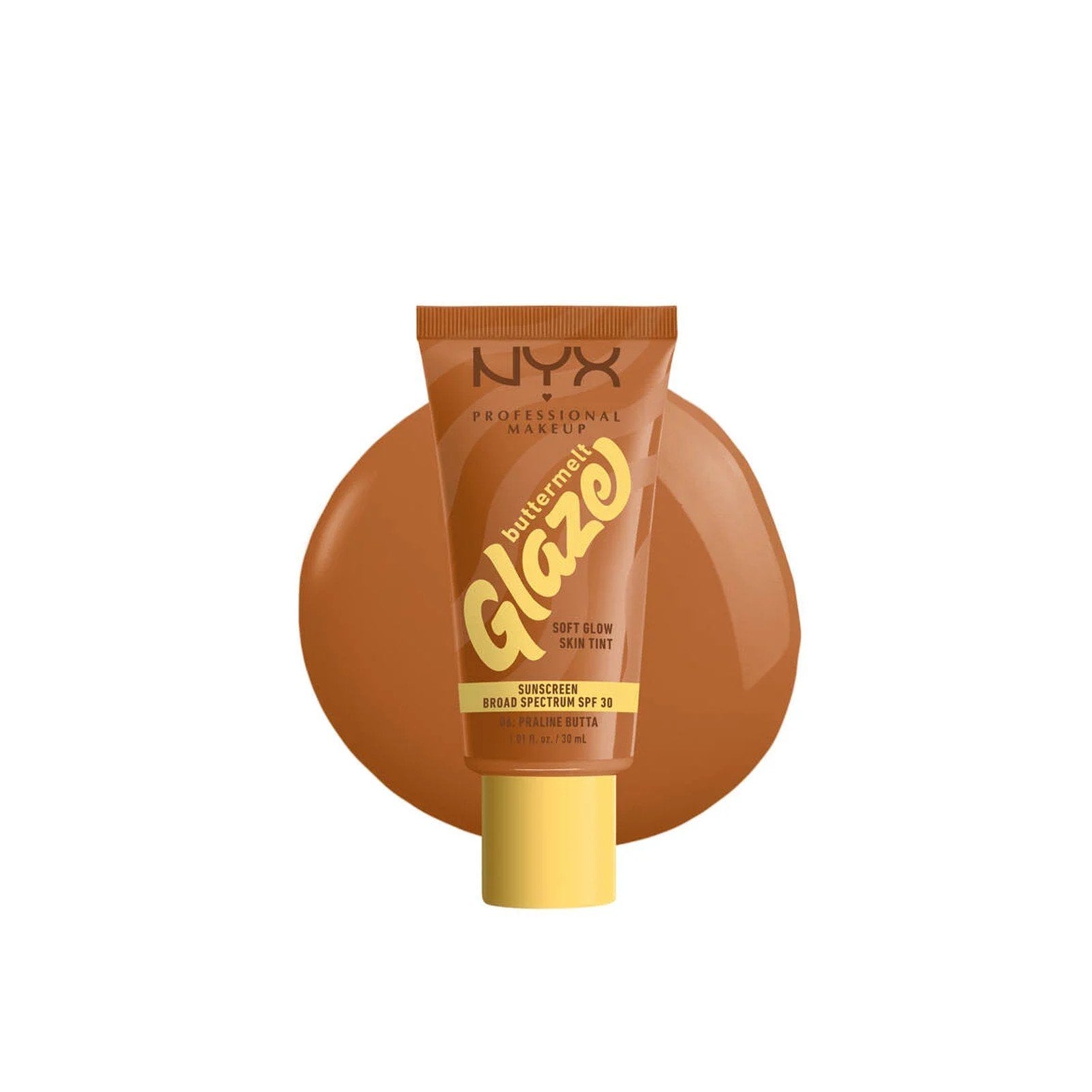 NYX Pro Makeup Buttermelt Glaze Soft Glow Skin Tint SPF30 06: Praline ...