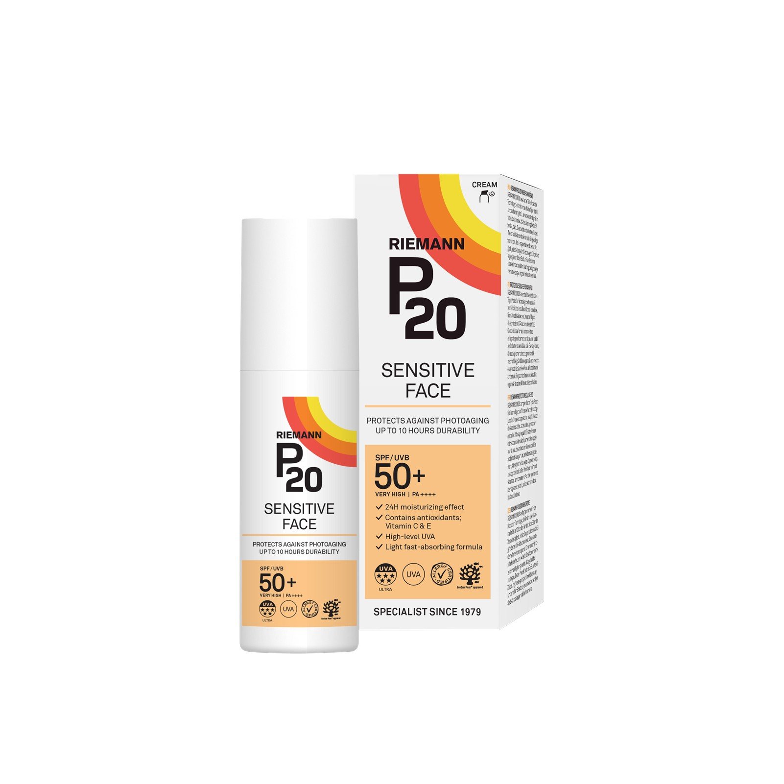 Riemann P20 Sensitive Face Sunscreen SPF50+ 50g (1.76oz) USA