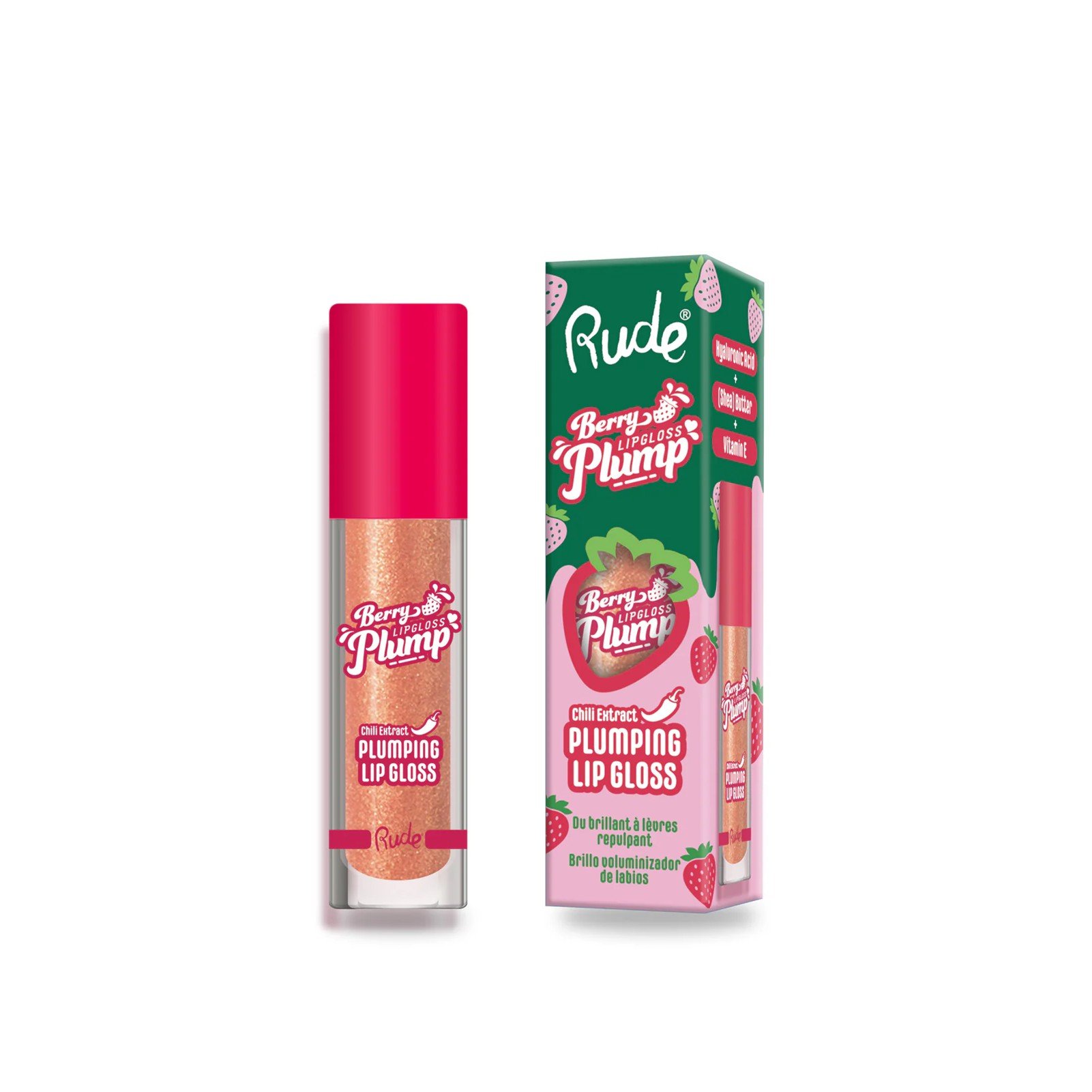 Rude Cosmetics Berry Plump Plumping Lip Gloss Fairy 4ml Croatia