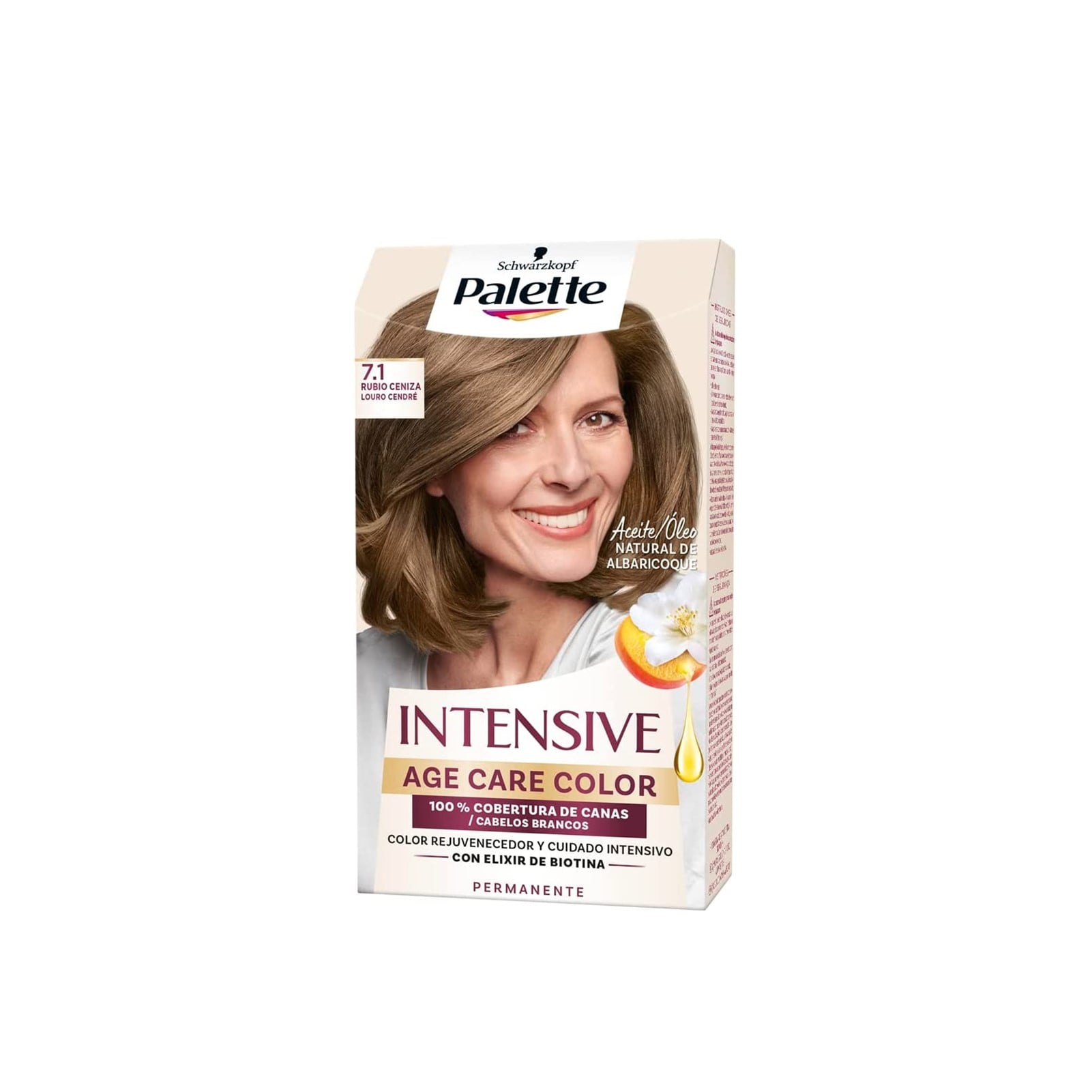 Schwarzkopf Palette Intensive Age Care Color Permanent Hair Dye 7.1 Ash ...