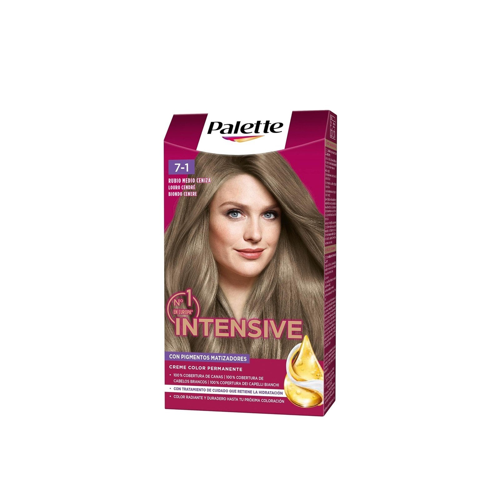 Schwarzkopf Palette Intensive Creme Color Permanent Hair Dye 7-1 Medium ...