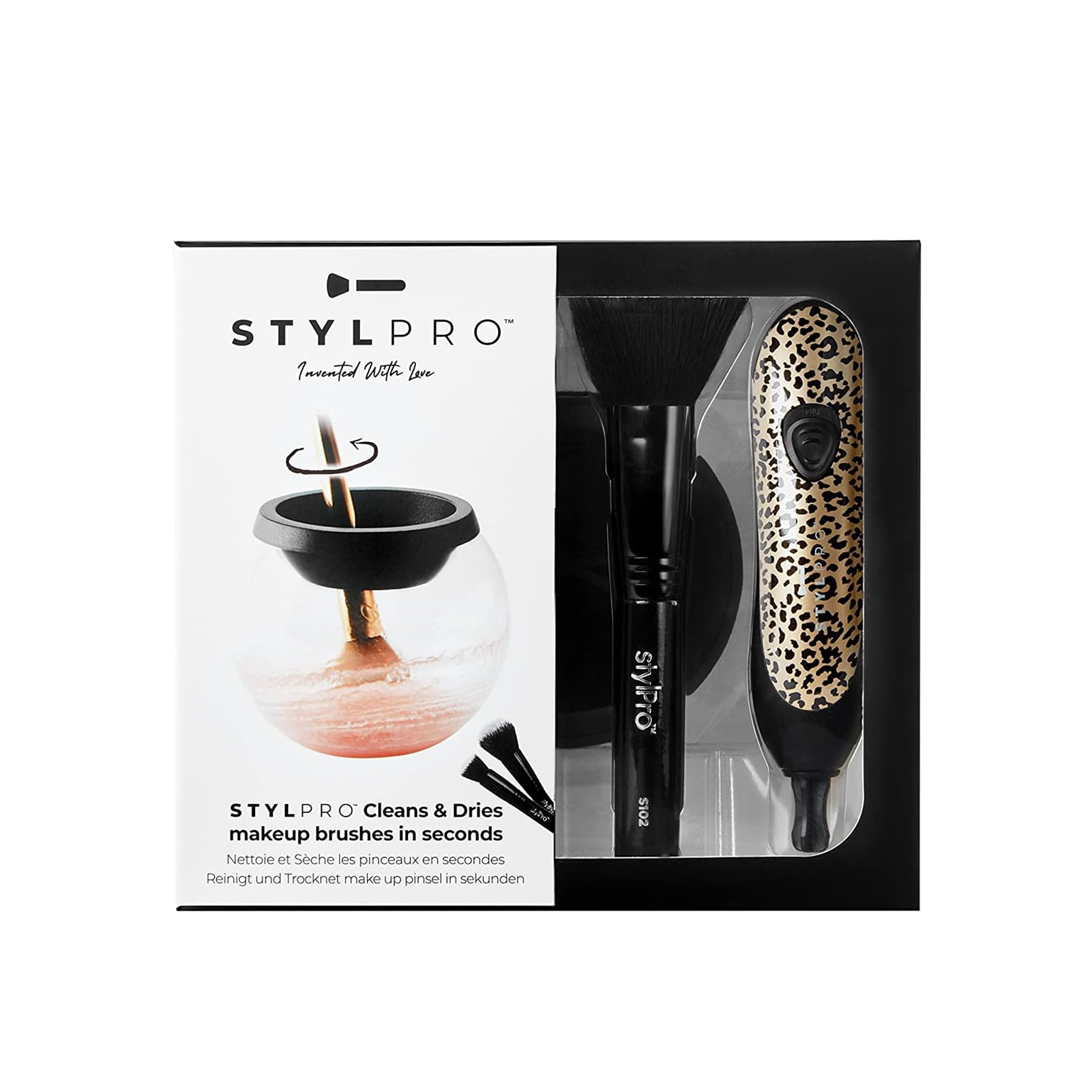STYLPRO Makeup Brush Cleaner Gift Set Cheetah USA
