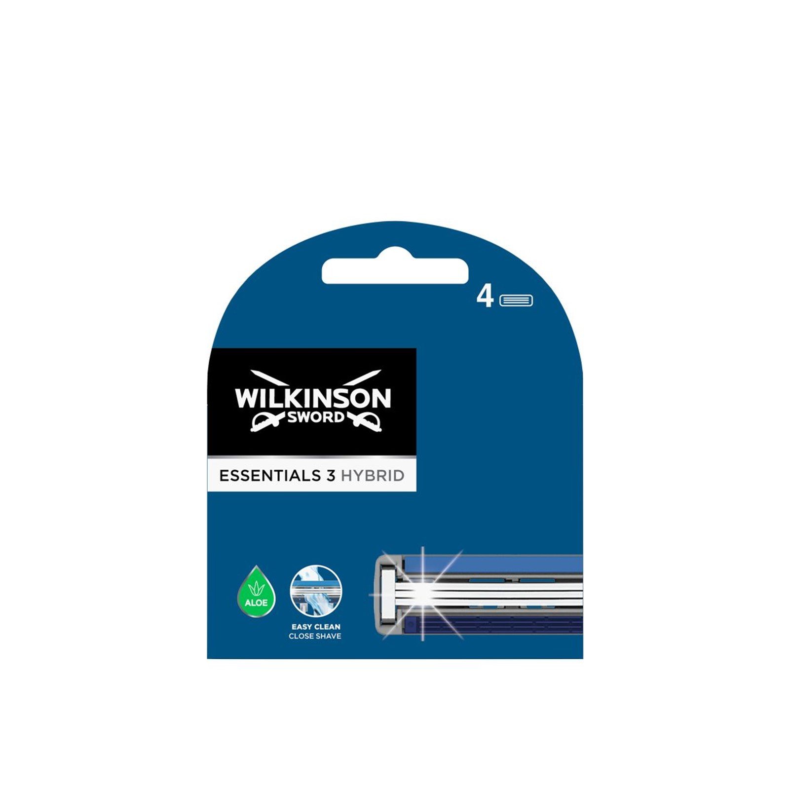 Wilkinson Sword Essential 3 Hybrid Replacement Razor Blades x4 USA