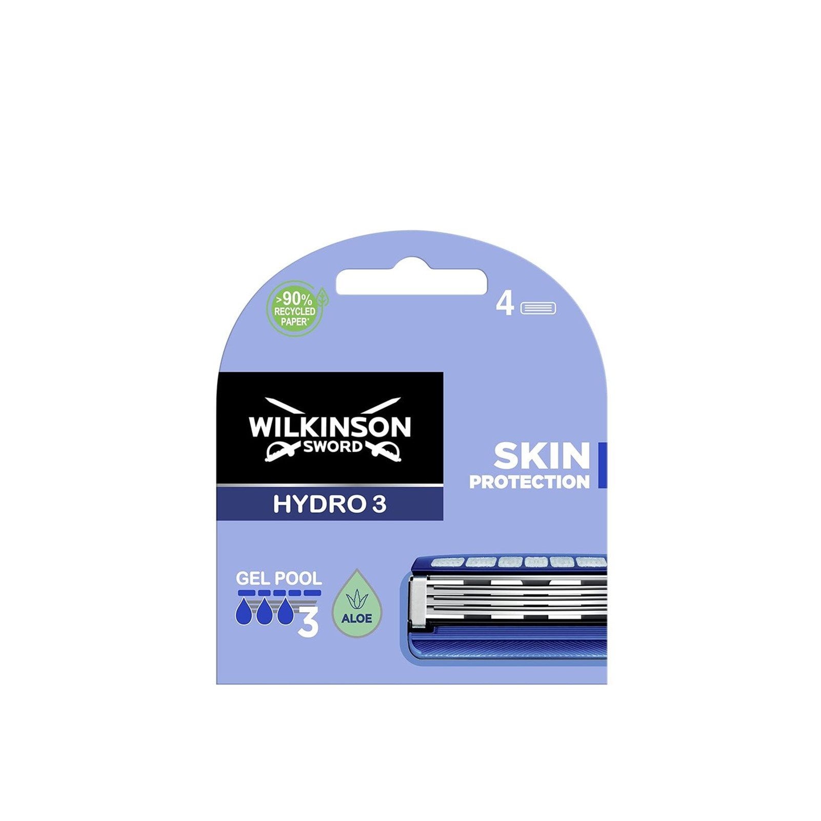 Wilkinson Sword Hydro 3 Skin Protection Replacement Razor Blades x4 USA