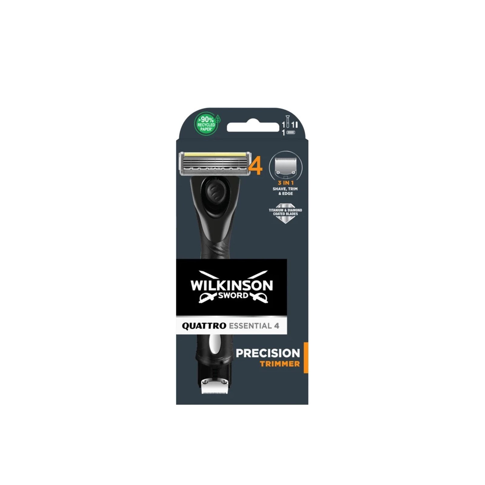 Wilkinson Sword Quattro Essential 4 3-In-1 Precision Trimmer USA