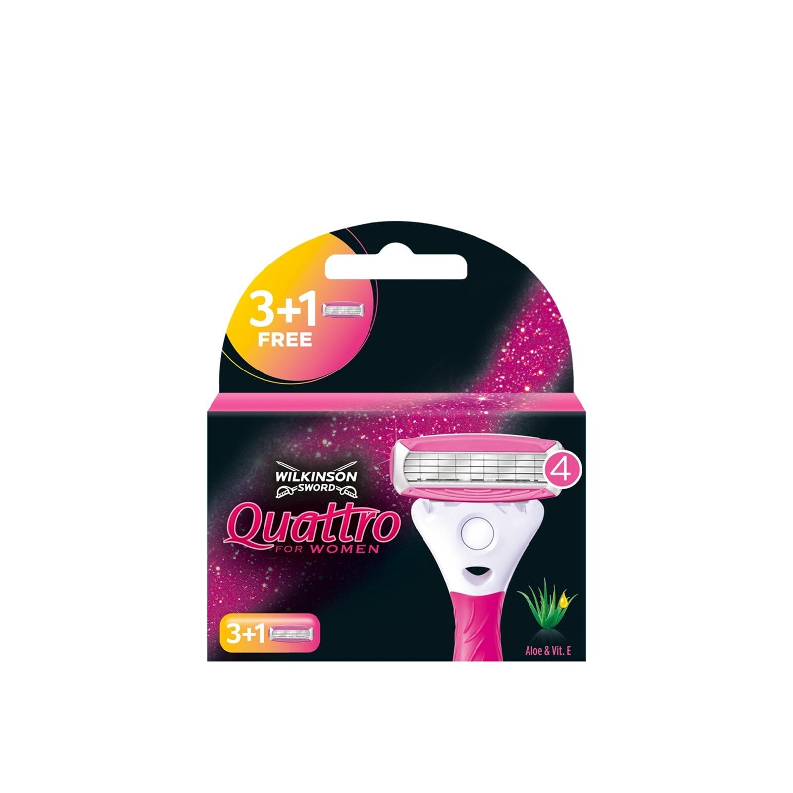Wilkinson Sword Quattro for Women Replacement Razor Blades x4 USA