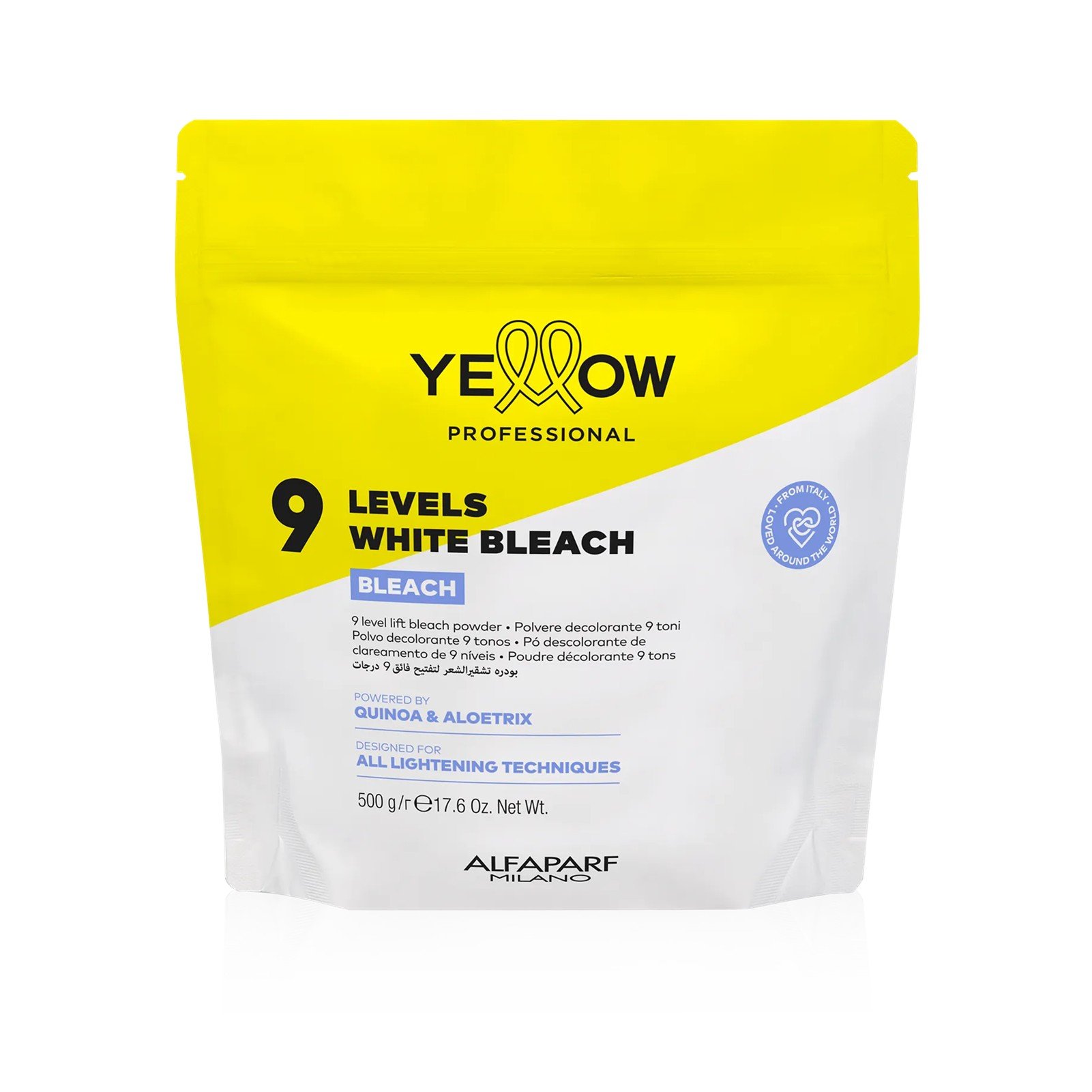 Yellow Professional Bleach 9 Levels White Bleaching Powder 500G Svizzera