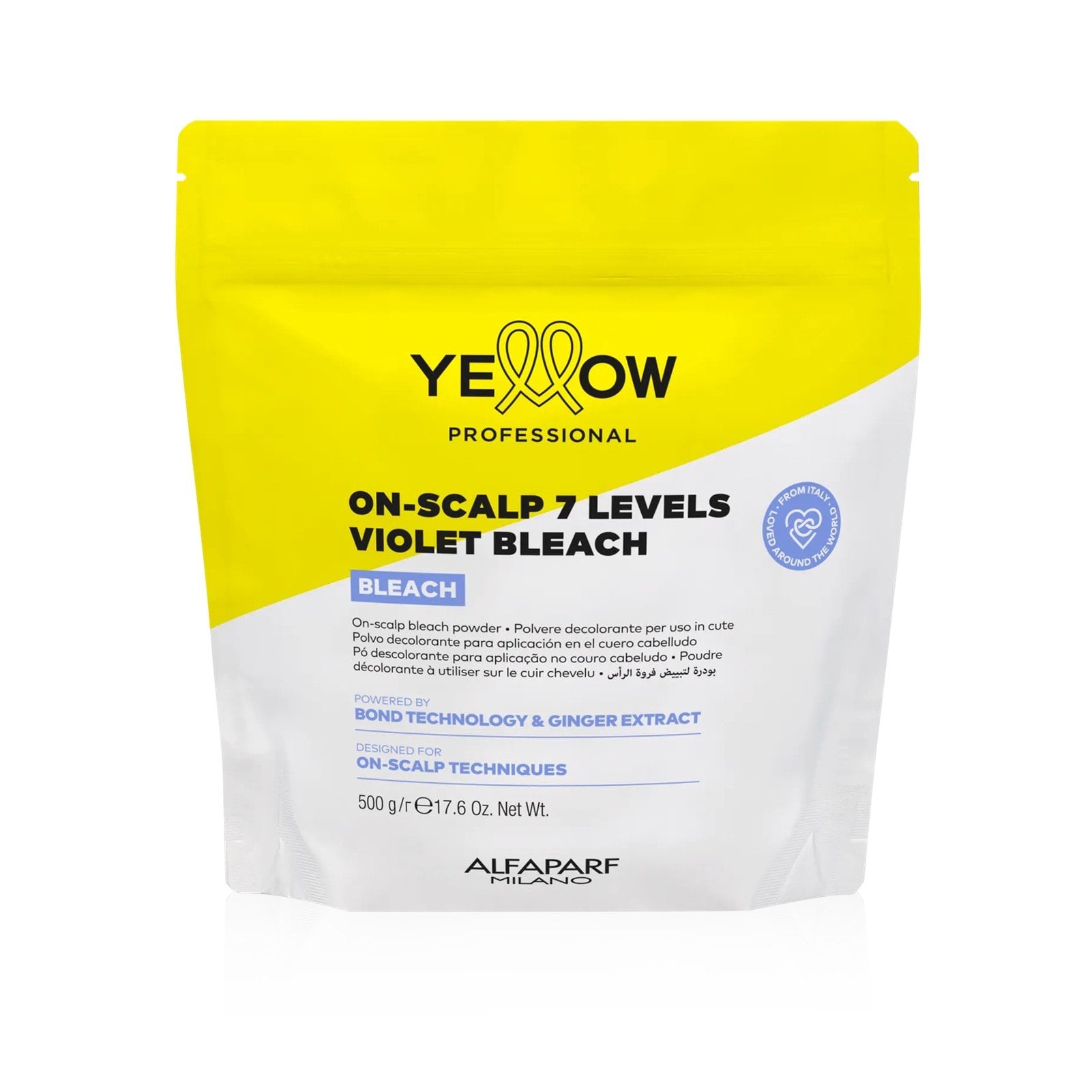 Yellow Professional Bleach On-Scalp 7 Levels Violet Bleach Powder 500g ...