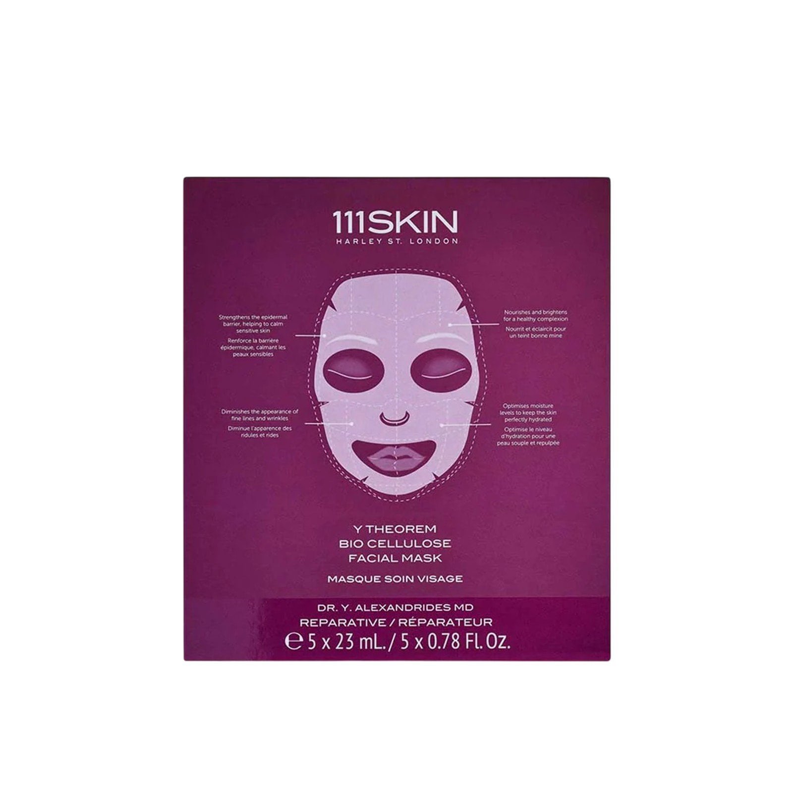 111Skin Y Theorem Bio cellulose Facial Mask Box x5 (0.78floz x5) USA