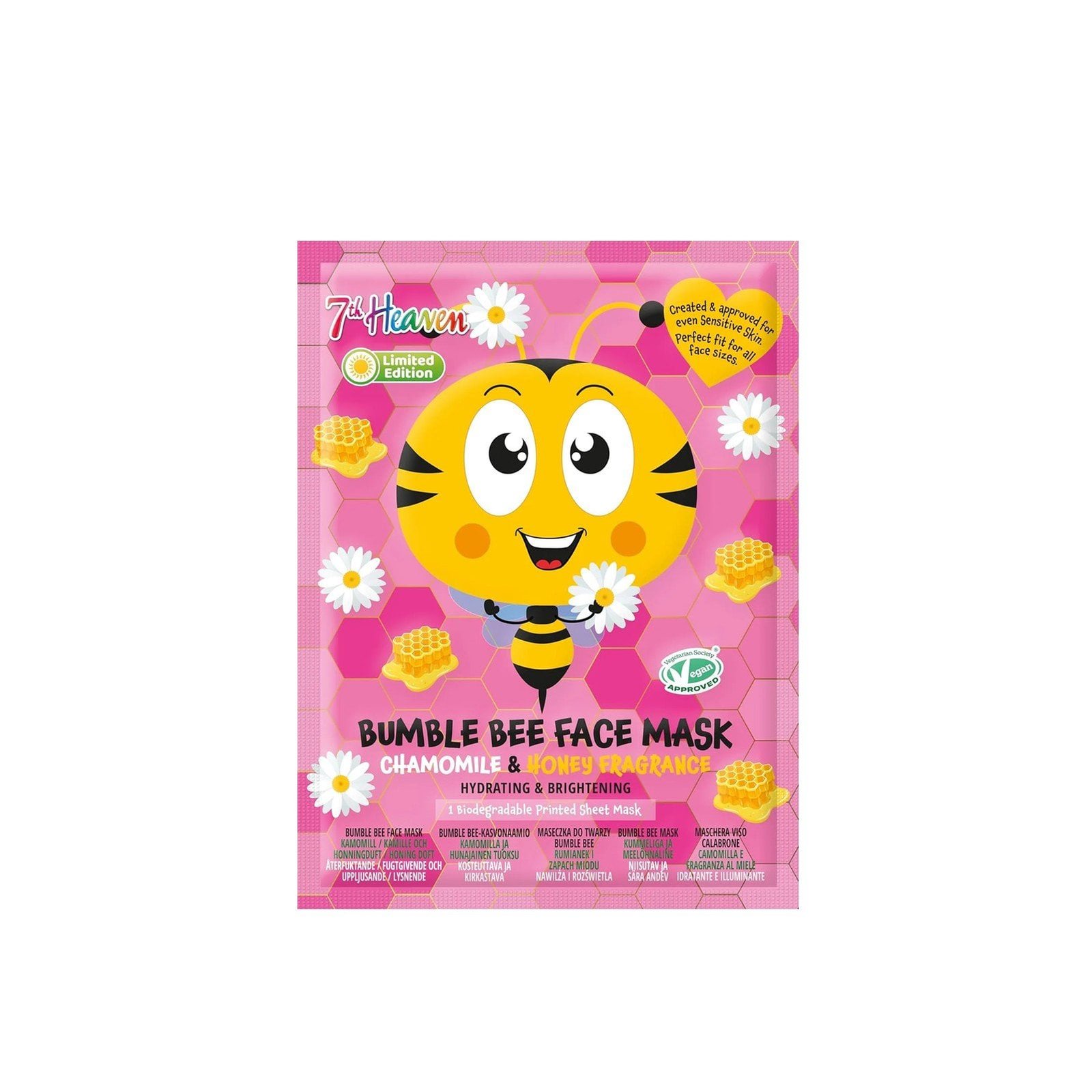 7th Heaven Bumble Bee Face Mask Chamomile & Honey Fragrance x1 Brasil