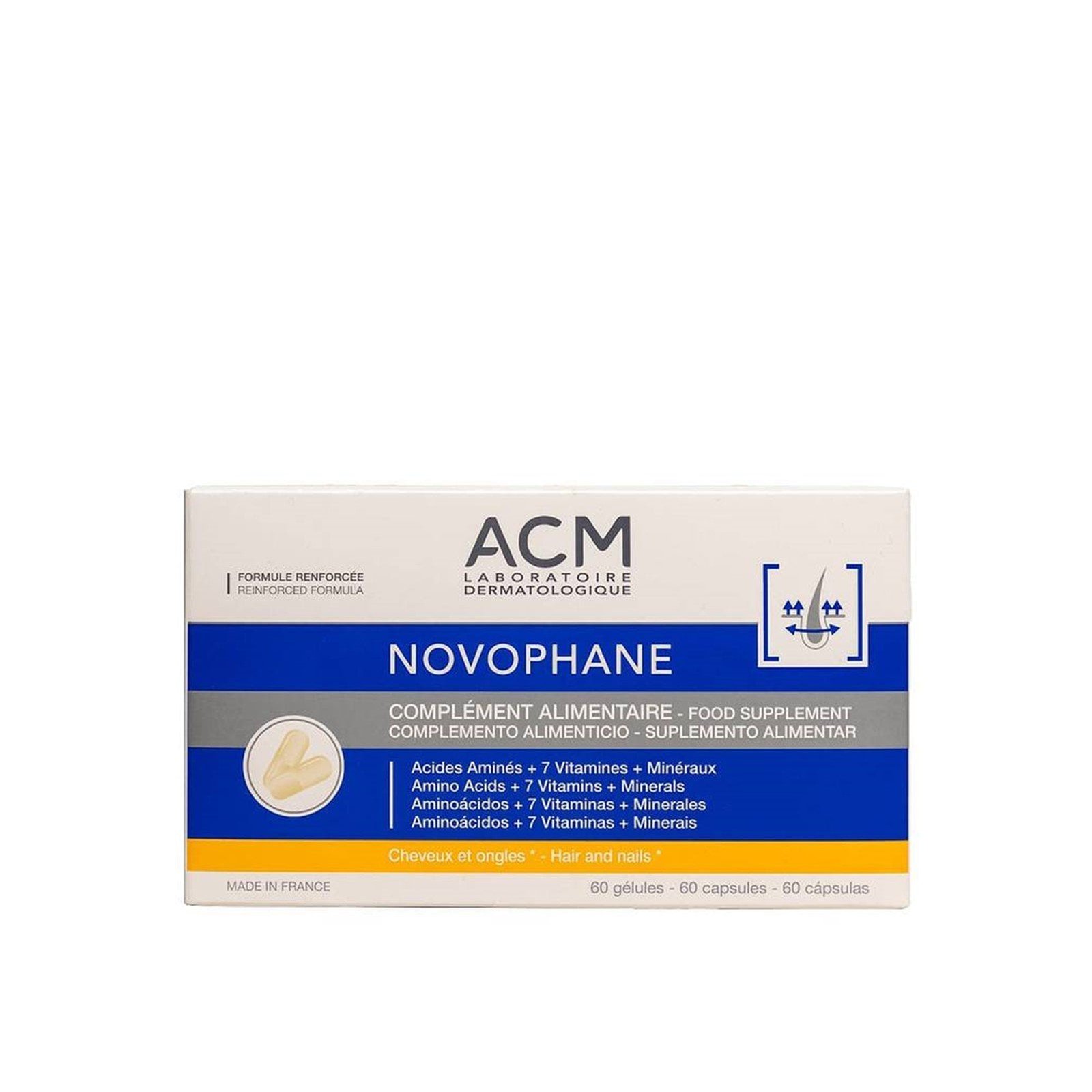 ACM Laboratoire Novophane Hair & Nails Food Supplement Capsules México