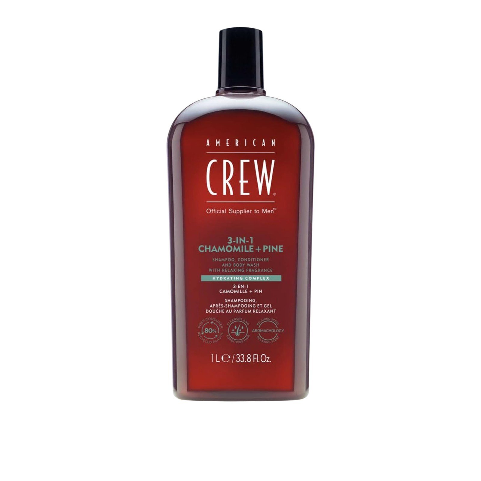 American Crew 3-In-1 Chamomile + Pine Shampoo, Conditioner and Body ...