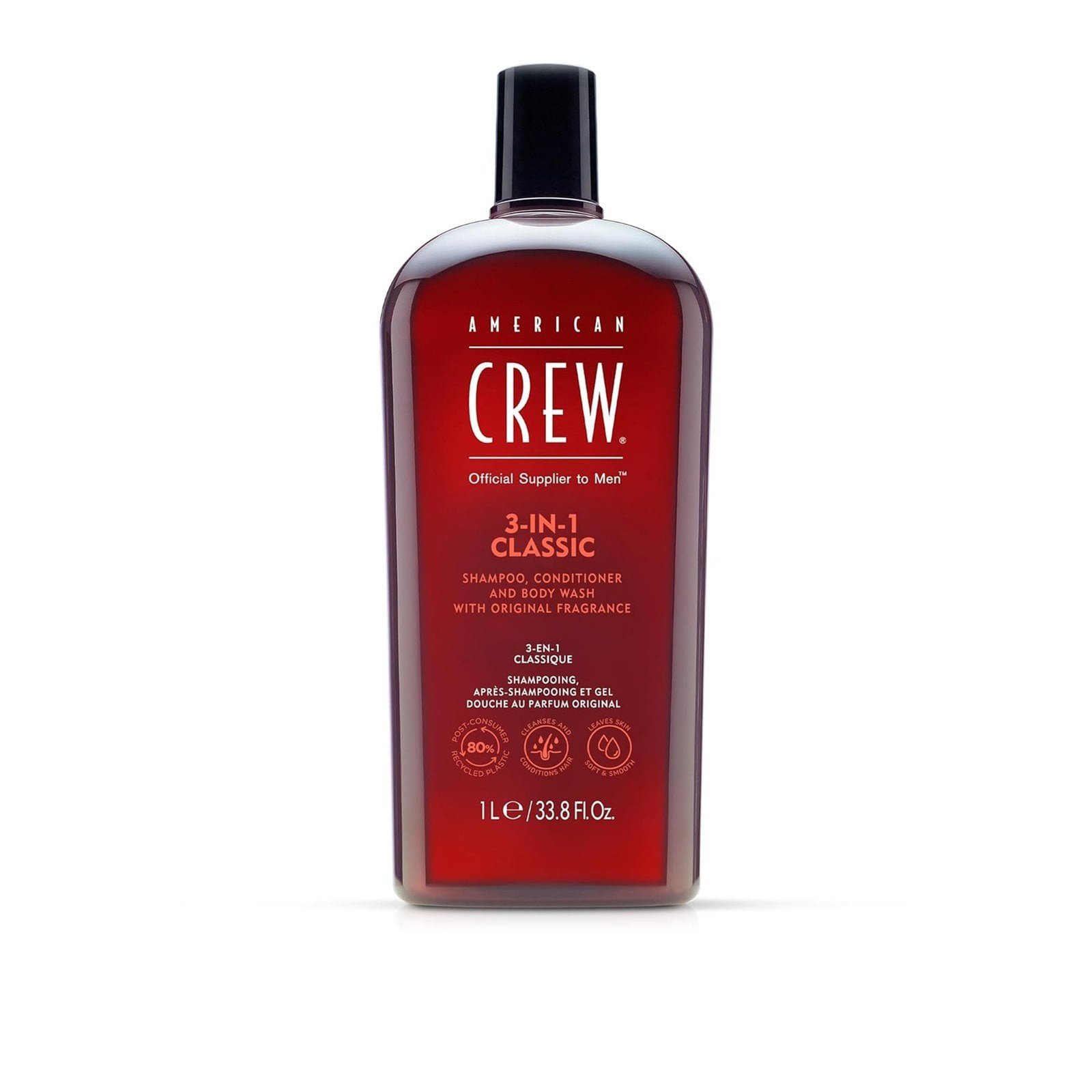 American Crew 3-In-1 Classic Shampoo, Conditioner and Body Wash 1L ...