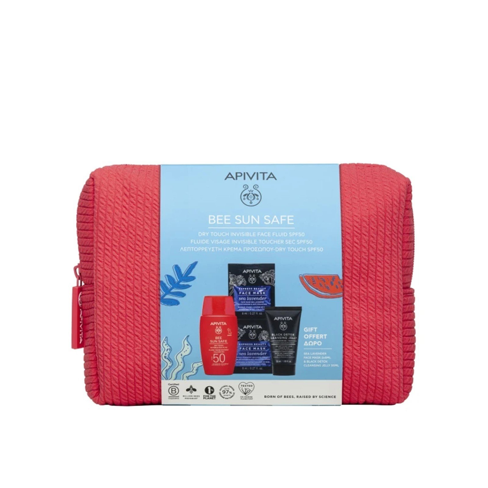 APIVITA Bee Sun Safe Dry Touch Invisible Face Fluid SPF50 Set USA