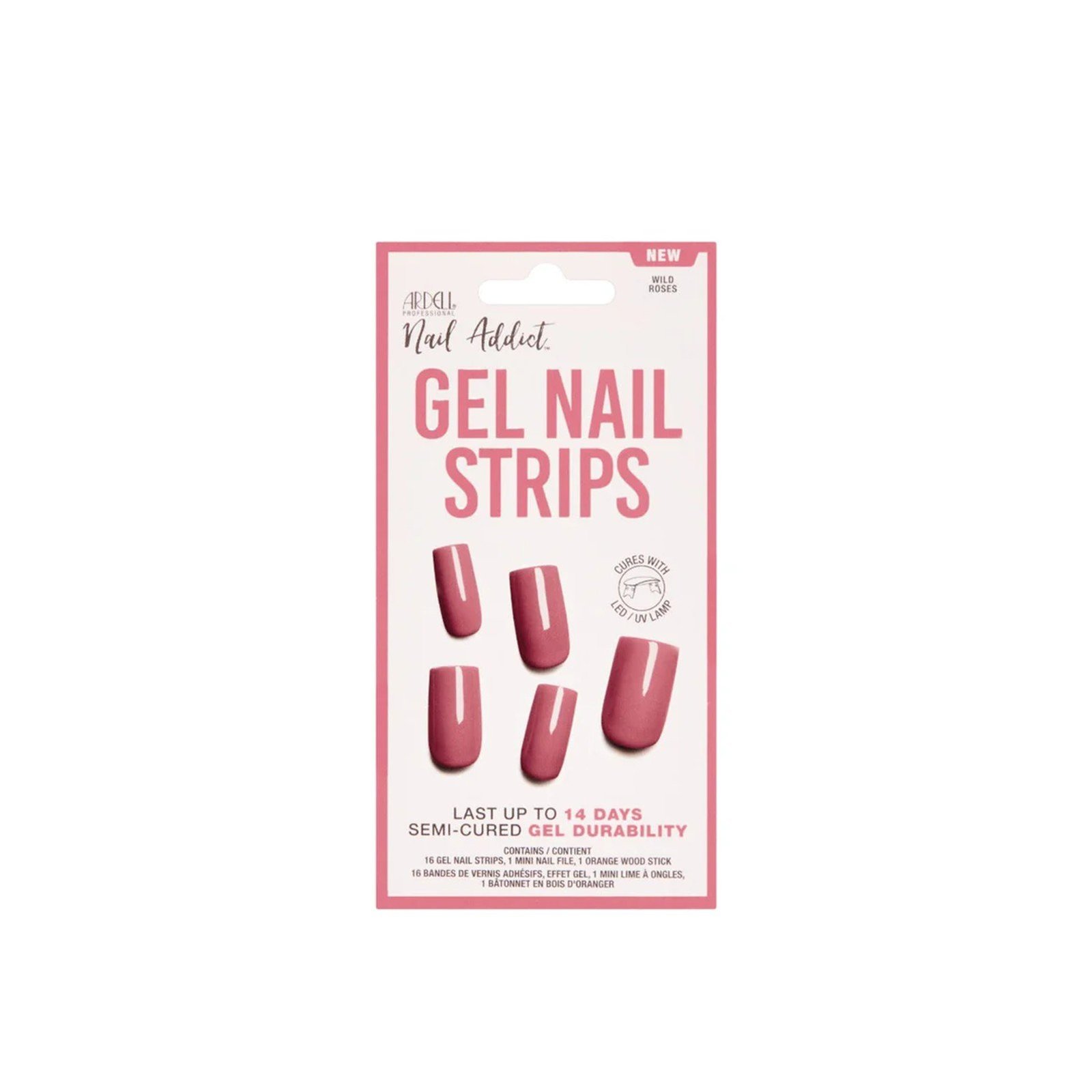 Ardell Nail Addict Gel Nail Strips Wild Roses x16 UK