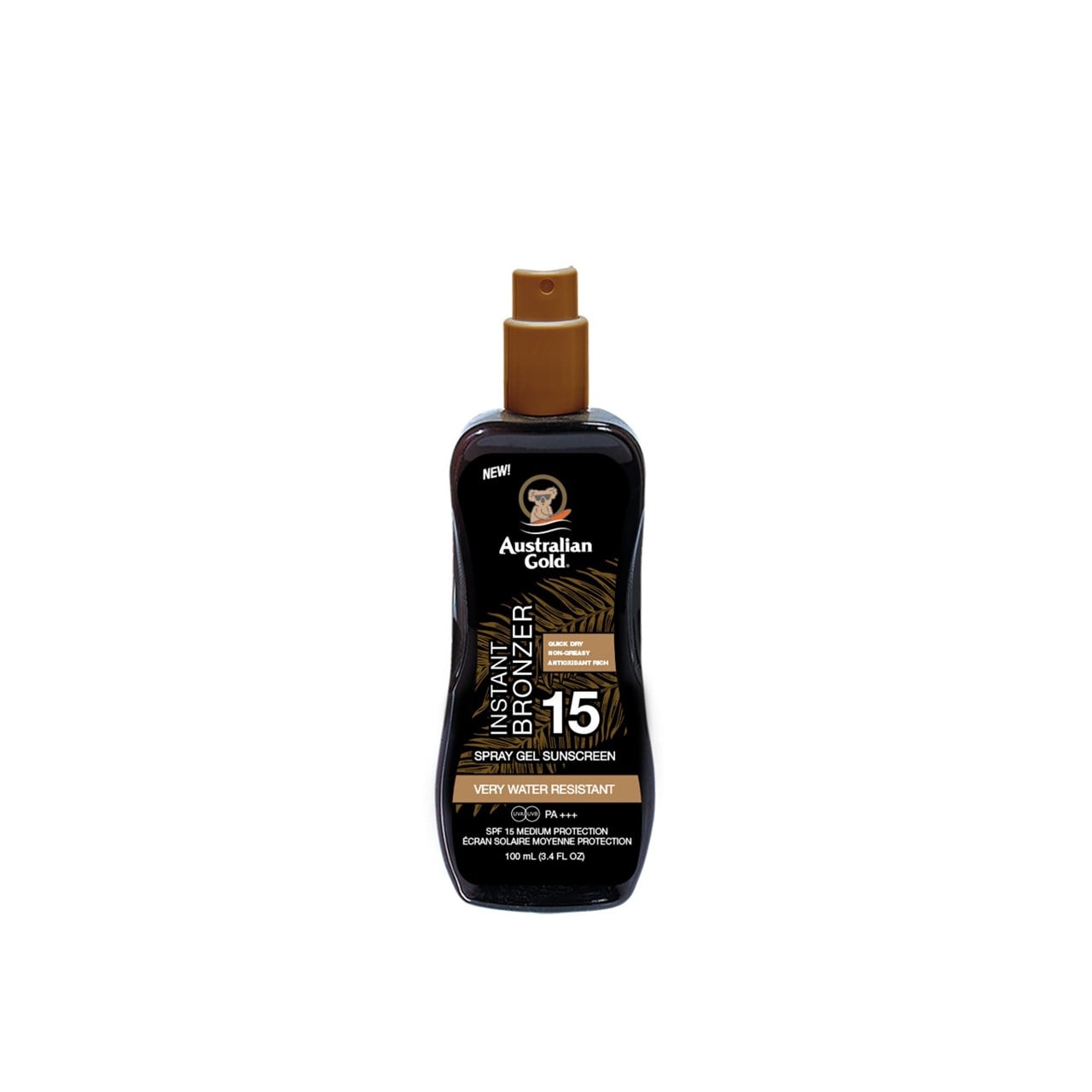Australian Gold Instant Bronzer Spray Gel Sunscreen SPF15 100ml (3 ...