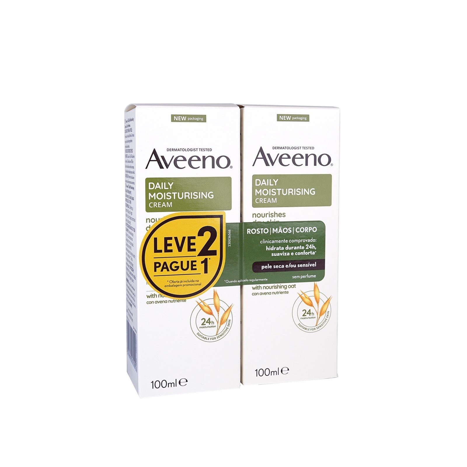 Aveeno Daily Moisturizing Hydrating Cream 100ml x2 Israel