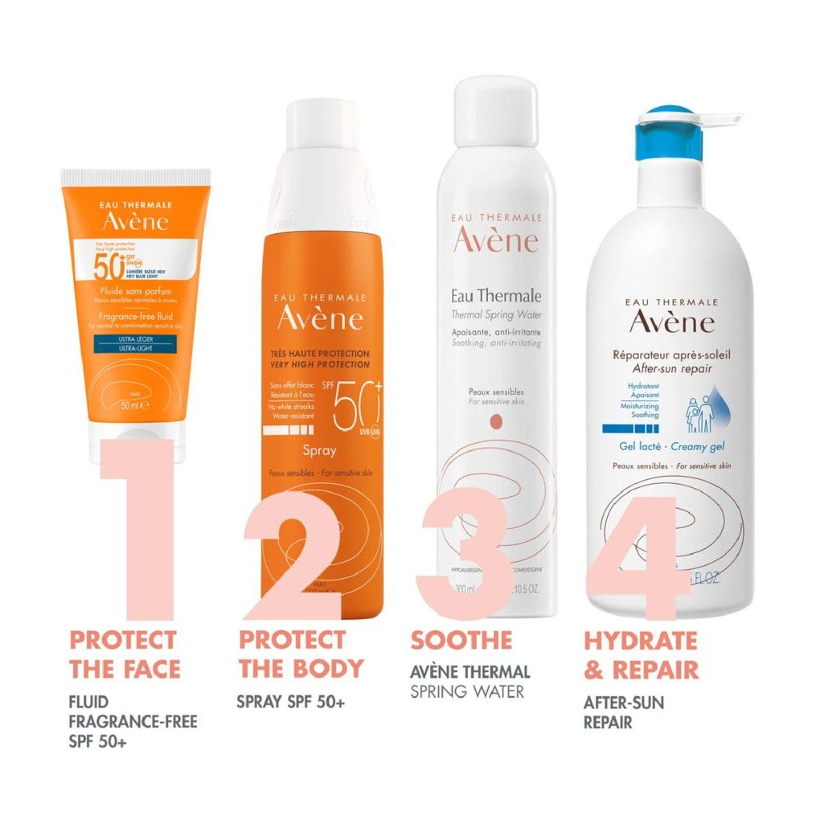 Avène Sun Very High Protection Fluid Fragrance-Free SPF50+ Sunscreen ...