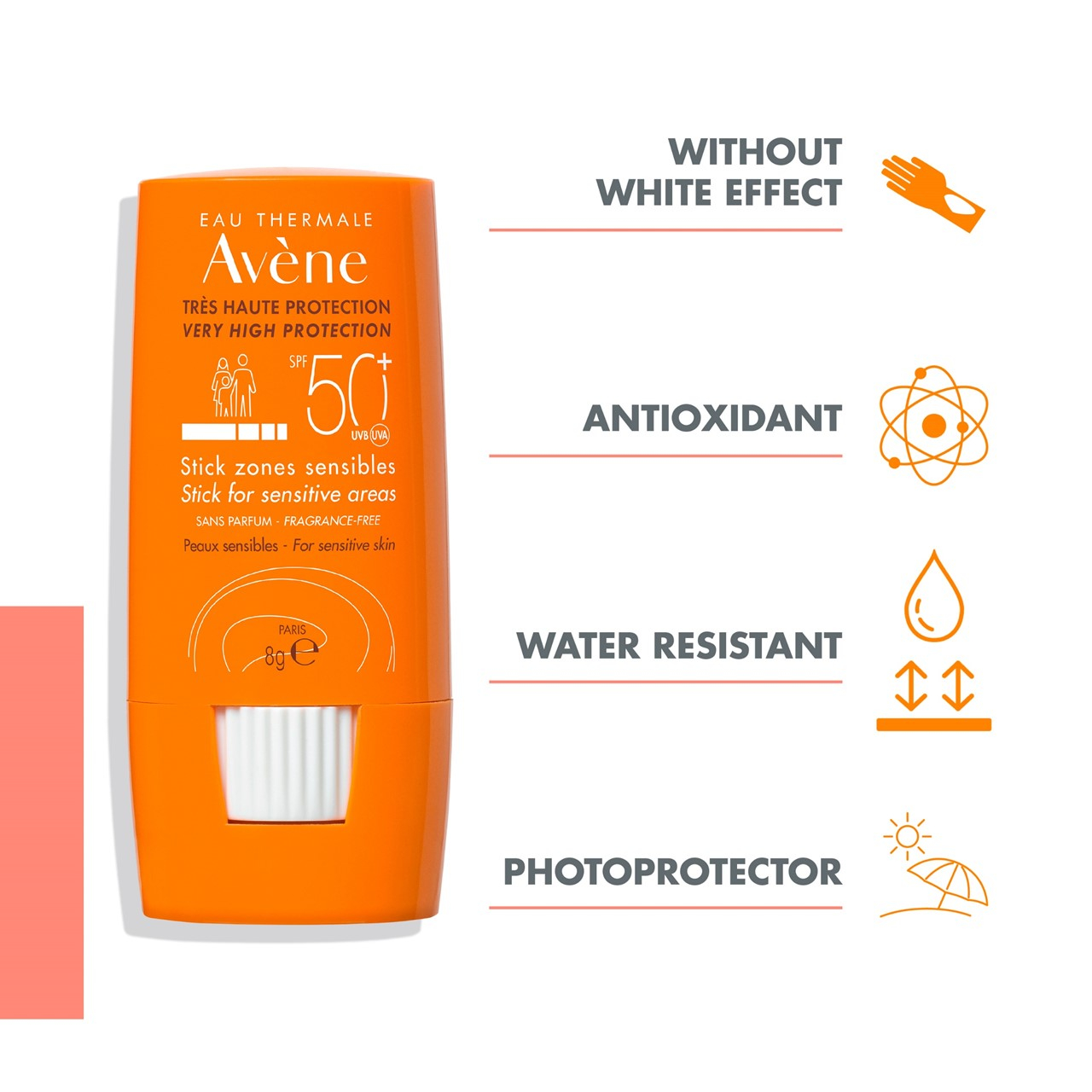 Avène Sun Stick for Sensitive Areas SPF50+ 8g (0.28oz) USA