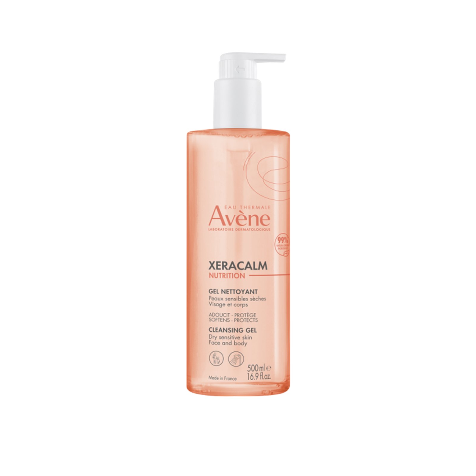 Avène XeraCalm Nutrition Cleansing Gel 500ml (16.9floz) USA
