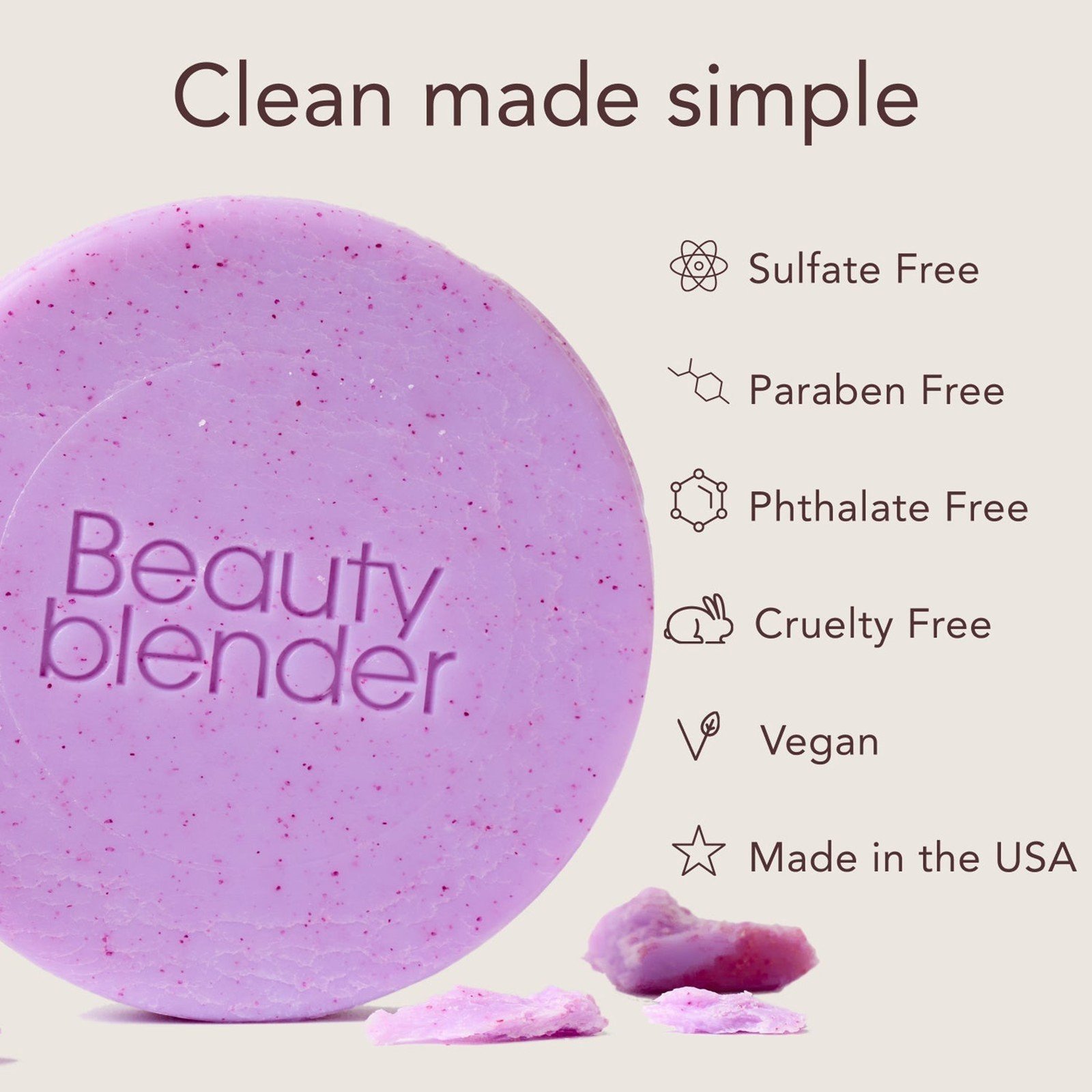 Beautyblender Tool Scrub Lavender Exfoliating Solid Soap 28.3G France