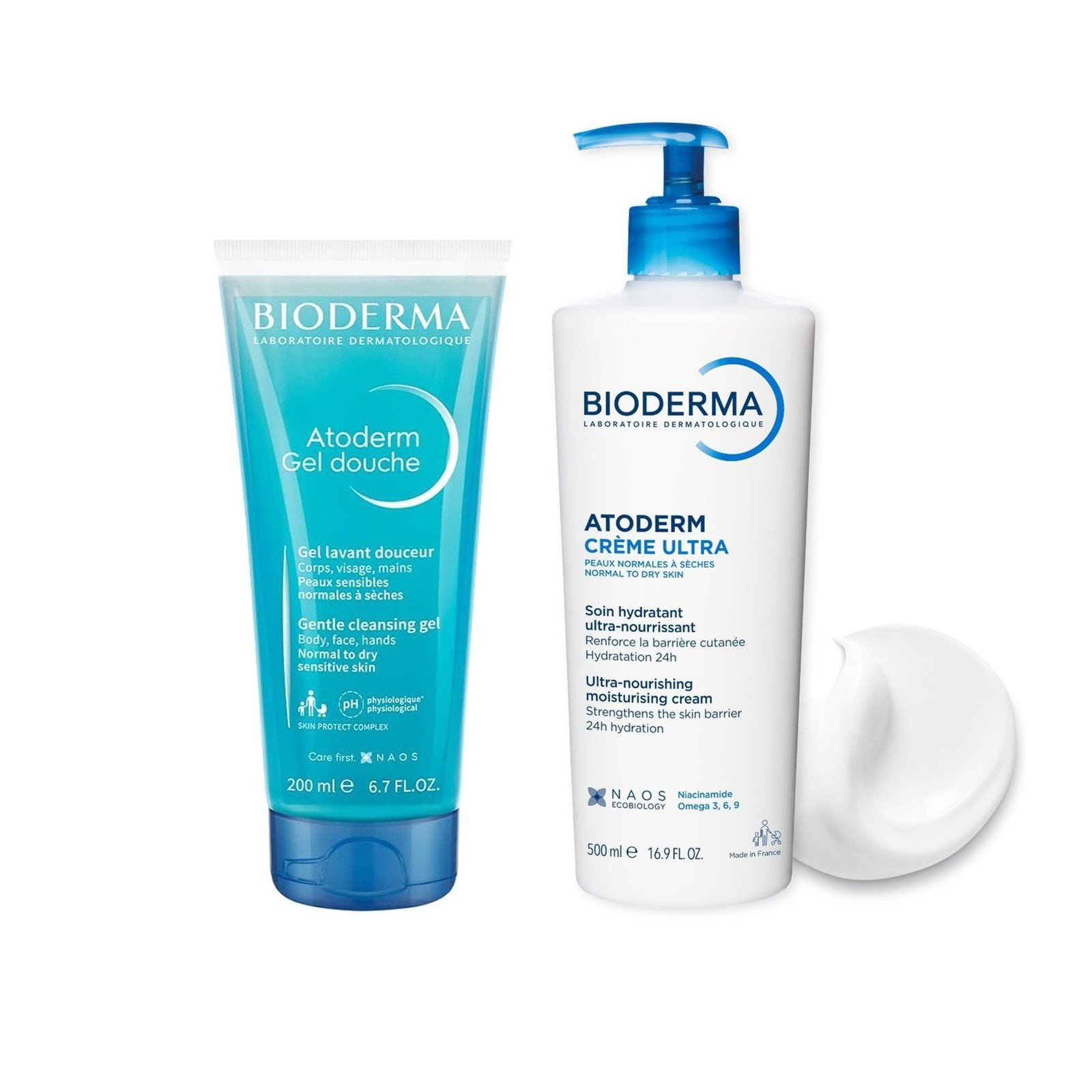 Bioderma Atoderm Crème Ultra + Atoderm Gel Douche Pack (16.9floz + 6 ...
