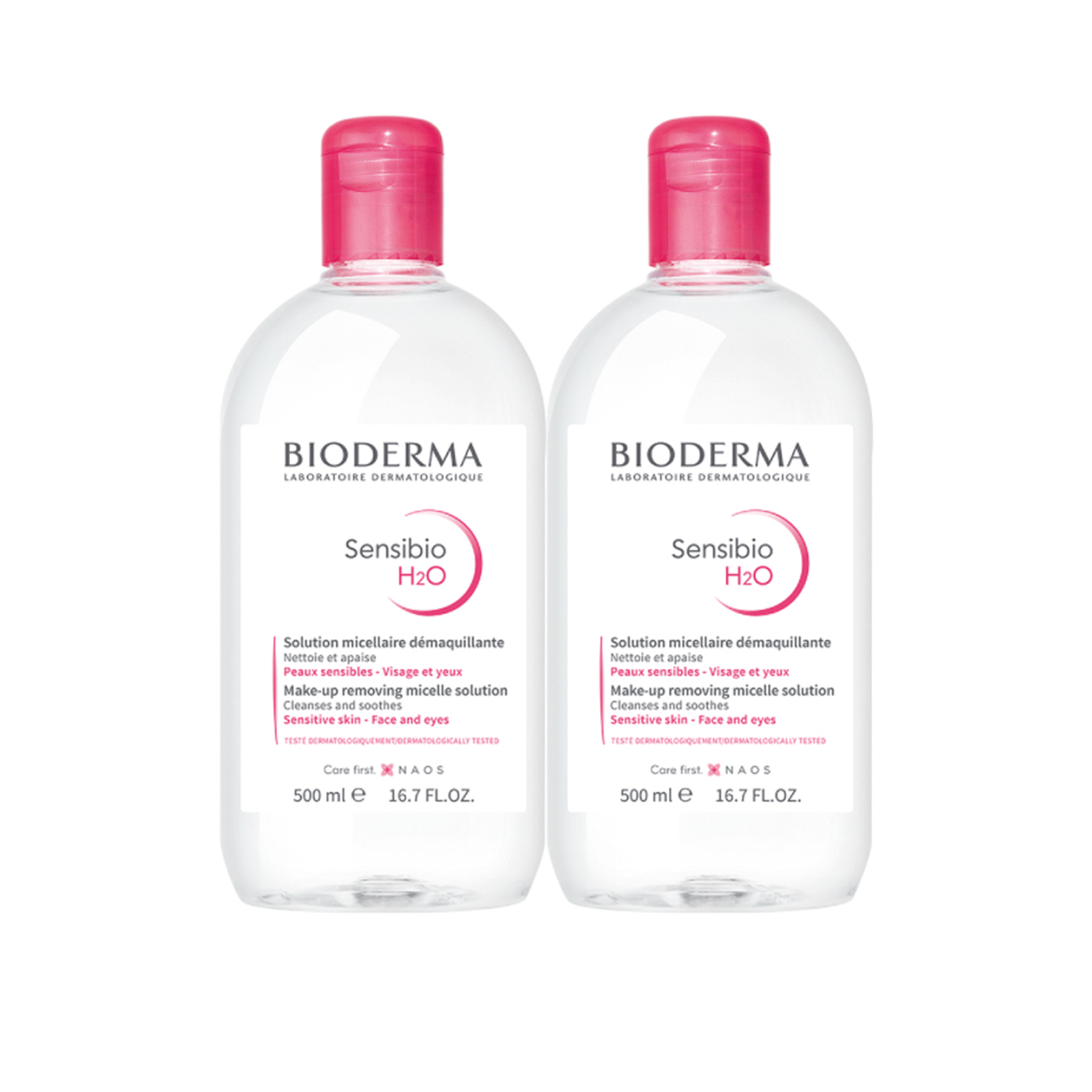 Bioderma Sensibio H2O Makeup Removing Micelle Solution 500ml x2