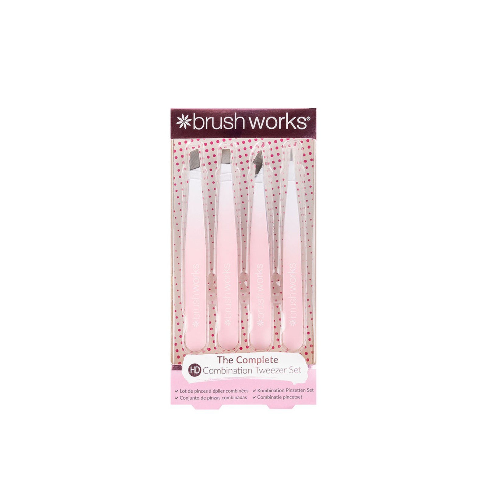 Brushworks The Complete HD Combination Tweezer Set White & Pink المملكة ...
